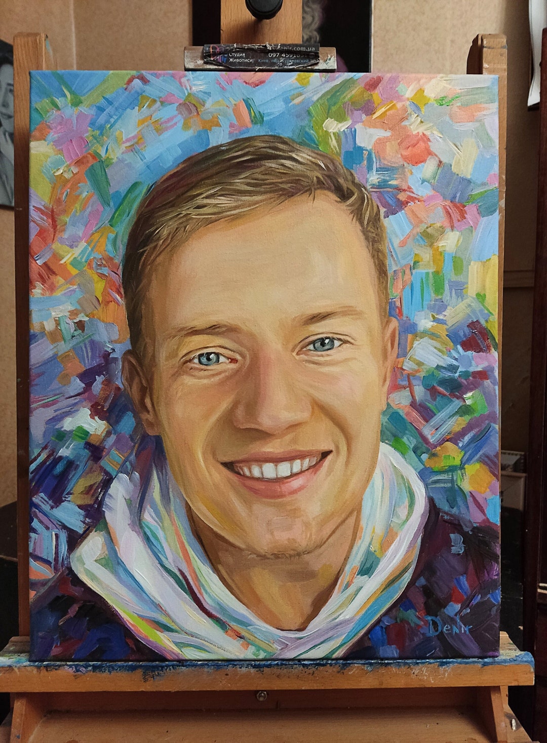 Custom Portrait Painting on Canvas, Commission Oil Portrait, Man ...