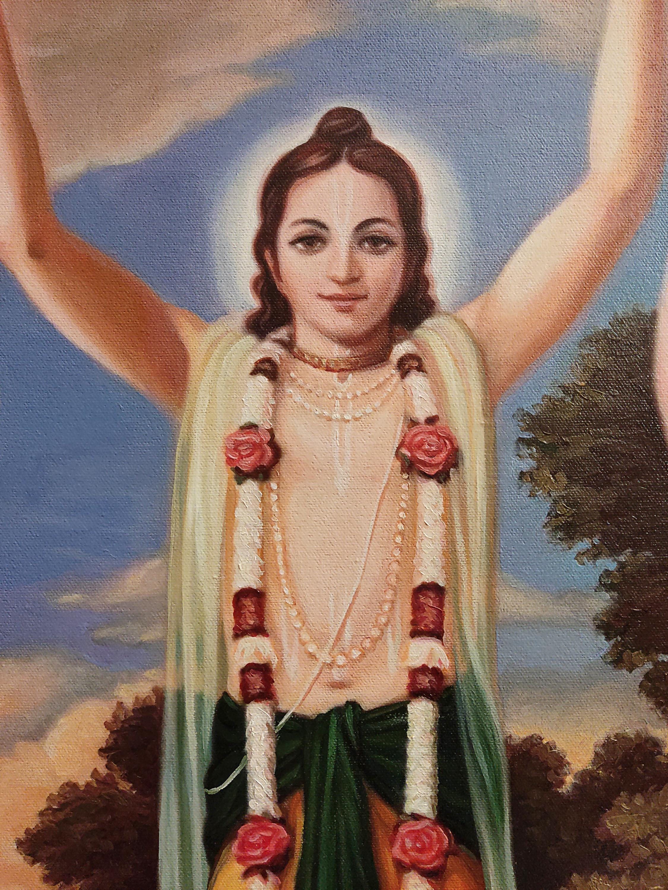 Pancha Tattva Oil Painting on Canvas, Made TO ORDER, Krishna Vishnu ...