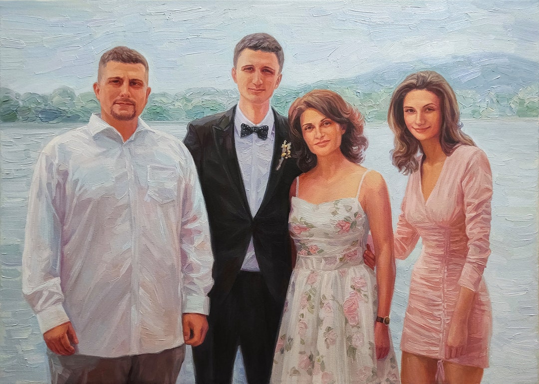Family Oil Portrait, Commission Portrait Oil Painting, Anniversary Gift ...