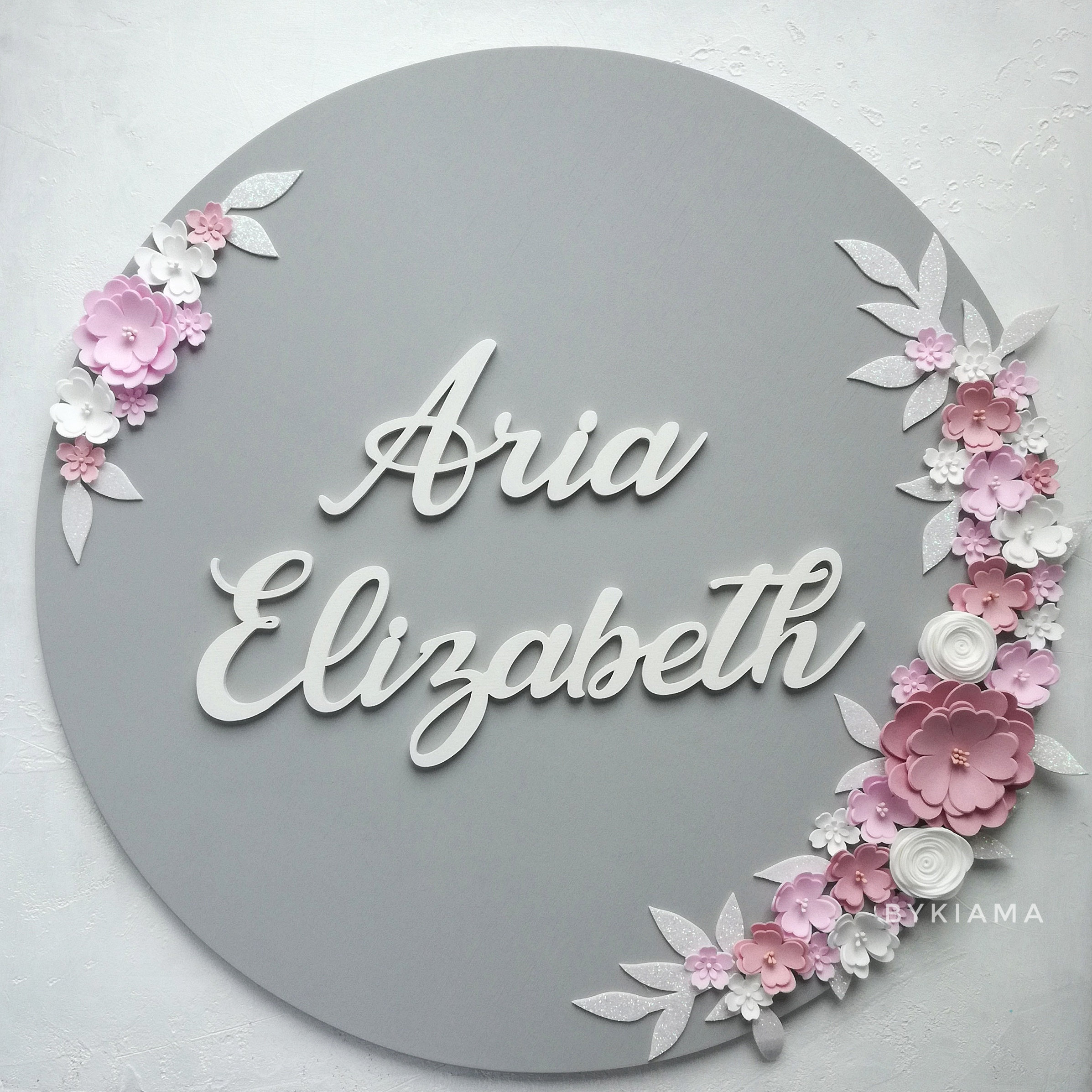 Round Nursery Name Sign Custom Round Baby Name Sign Circle - Etsy