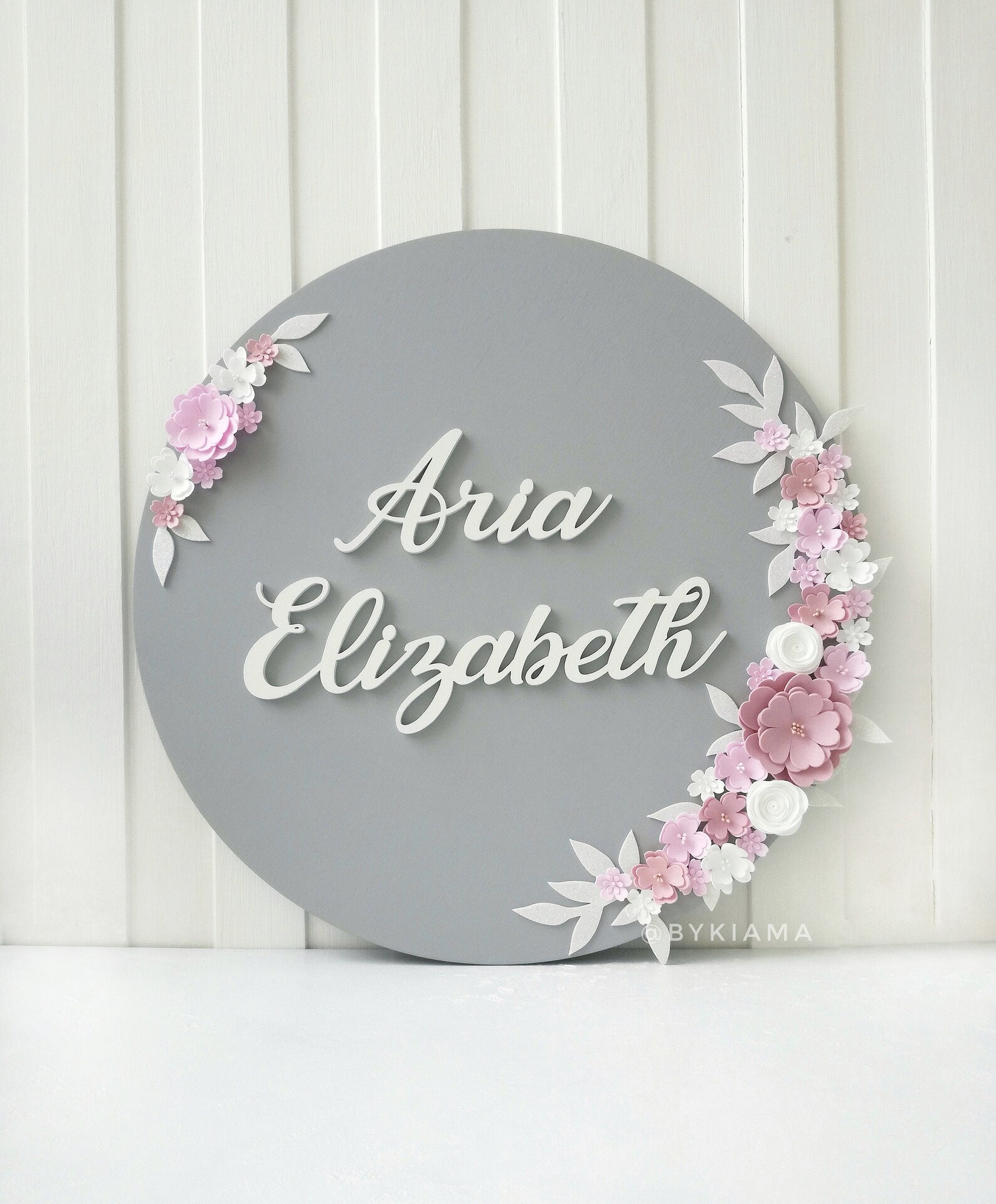 Round Nursery Name Sign Custom Round Baby Name Sign Circle - Etsy