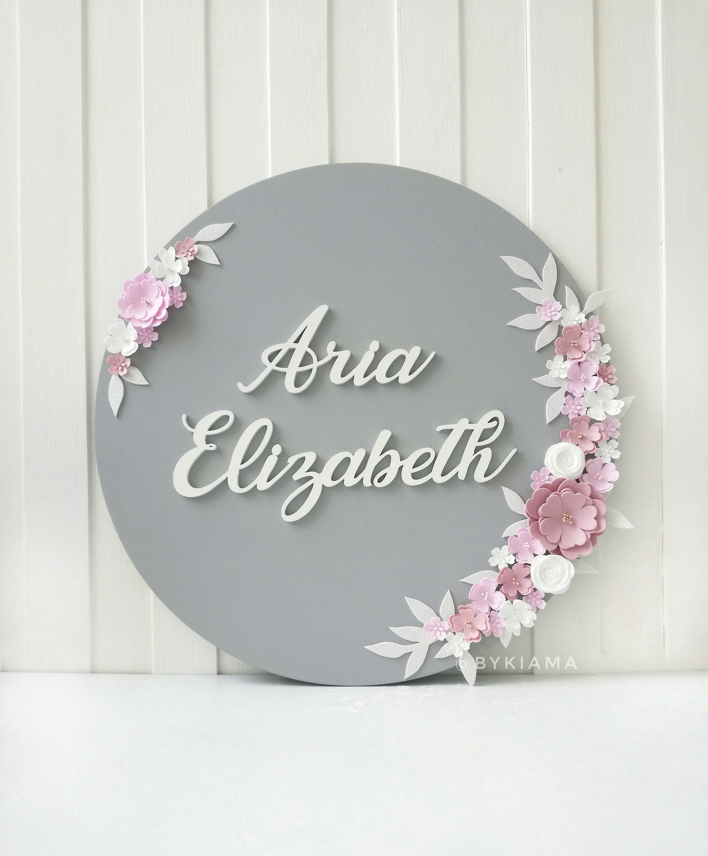 Round Nursery Name Sign Custom Round Baby Name Sign Circle - Etsy