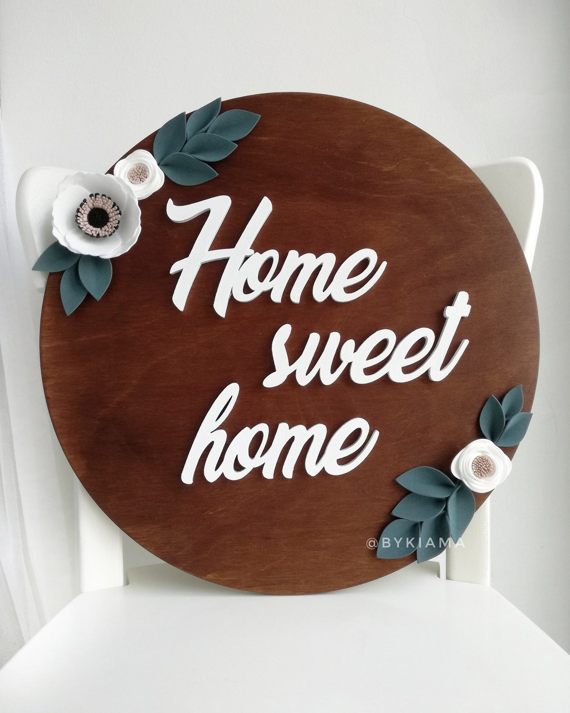 Round wood home sweet home sign Unique housewarming gift | Etsy