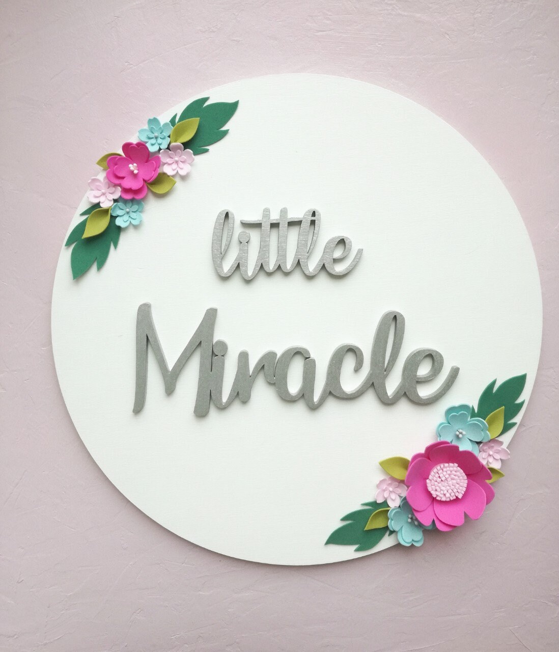 Round Nursery Sign Round Baby Name Sign Nursery Name Sign - Etsy