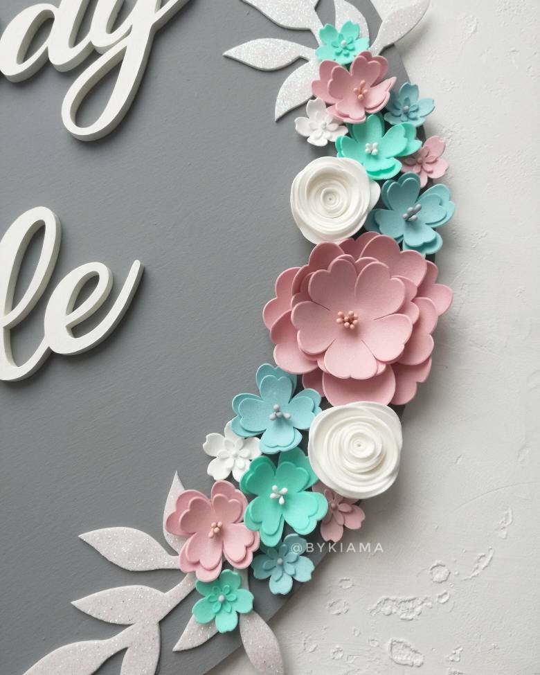 Round Nursery Sign Round Baby Name Sign Nursery Name Sign - Etsy