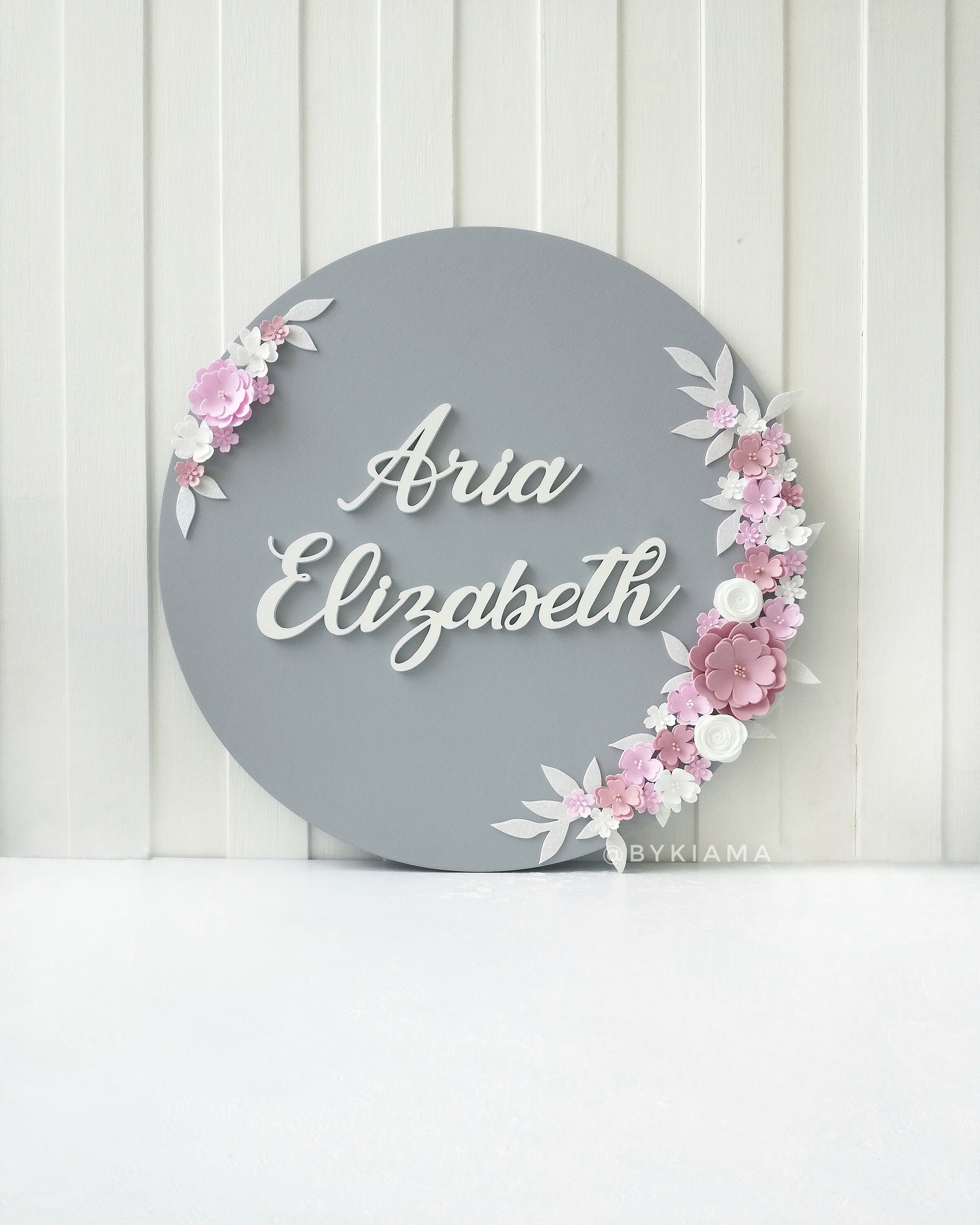 Round Nursery Name Sign Custom Round Baby Name Sign Circle - Etsy