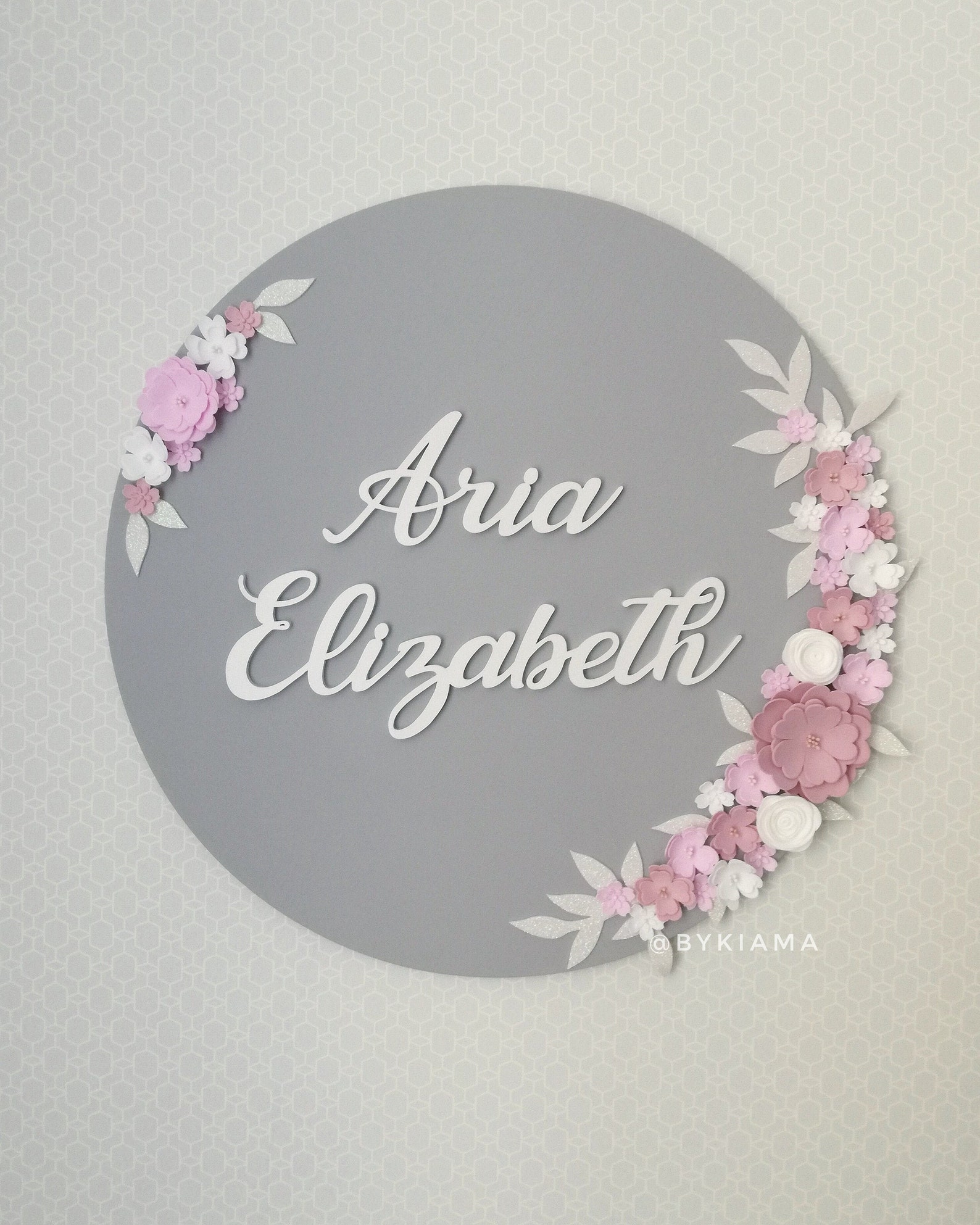 Round Nursery Name Sign Custom Round Baby Name Sign Circle - Etsy
