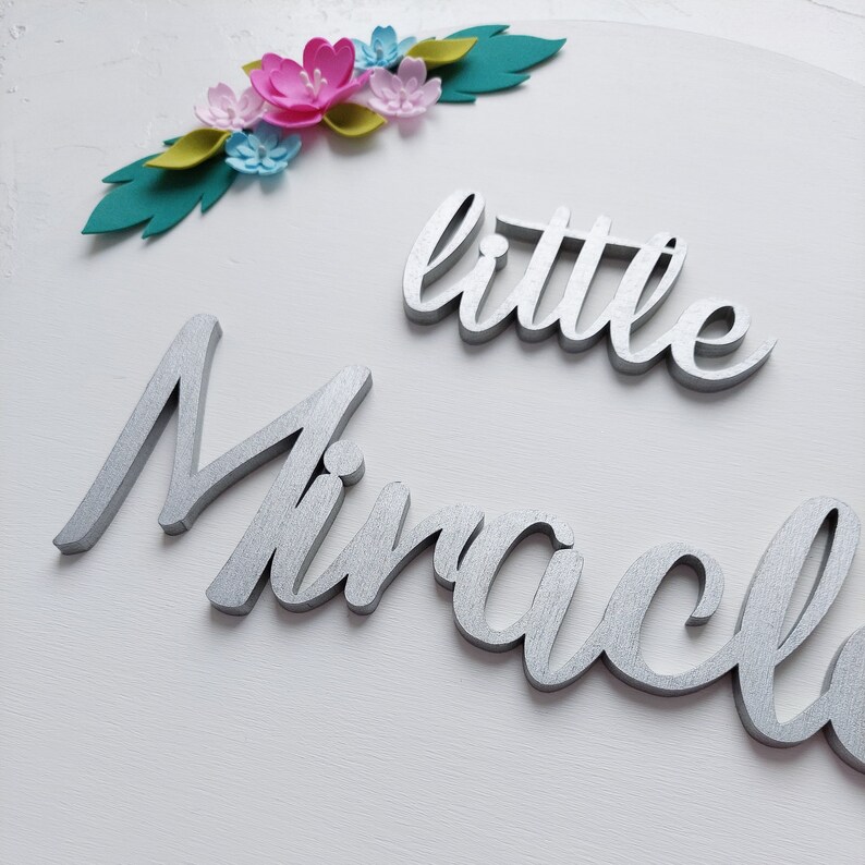 Round Wood Little Miracle Sign for Nursery Decor Colorful - Etsy