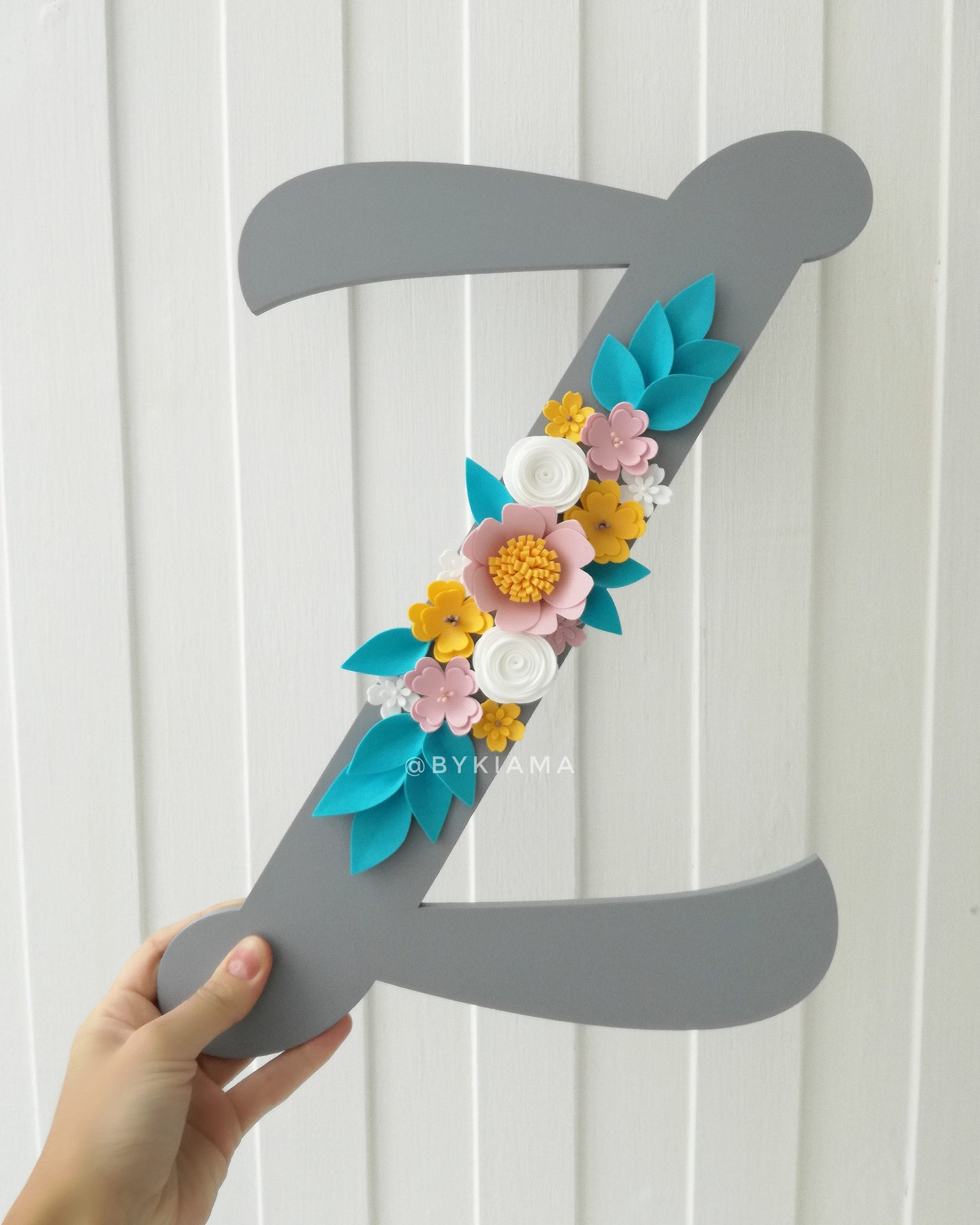 Wooden Floral Letter Initial Sign for Siblings Nursery Wood - Etsy