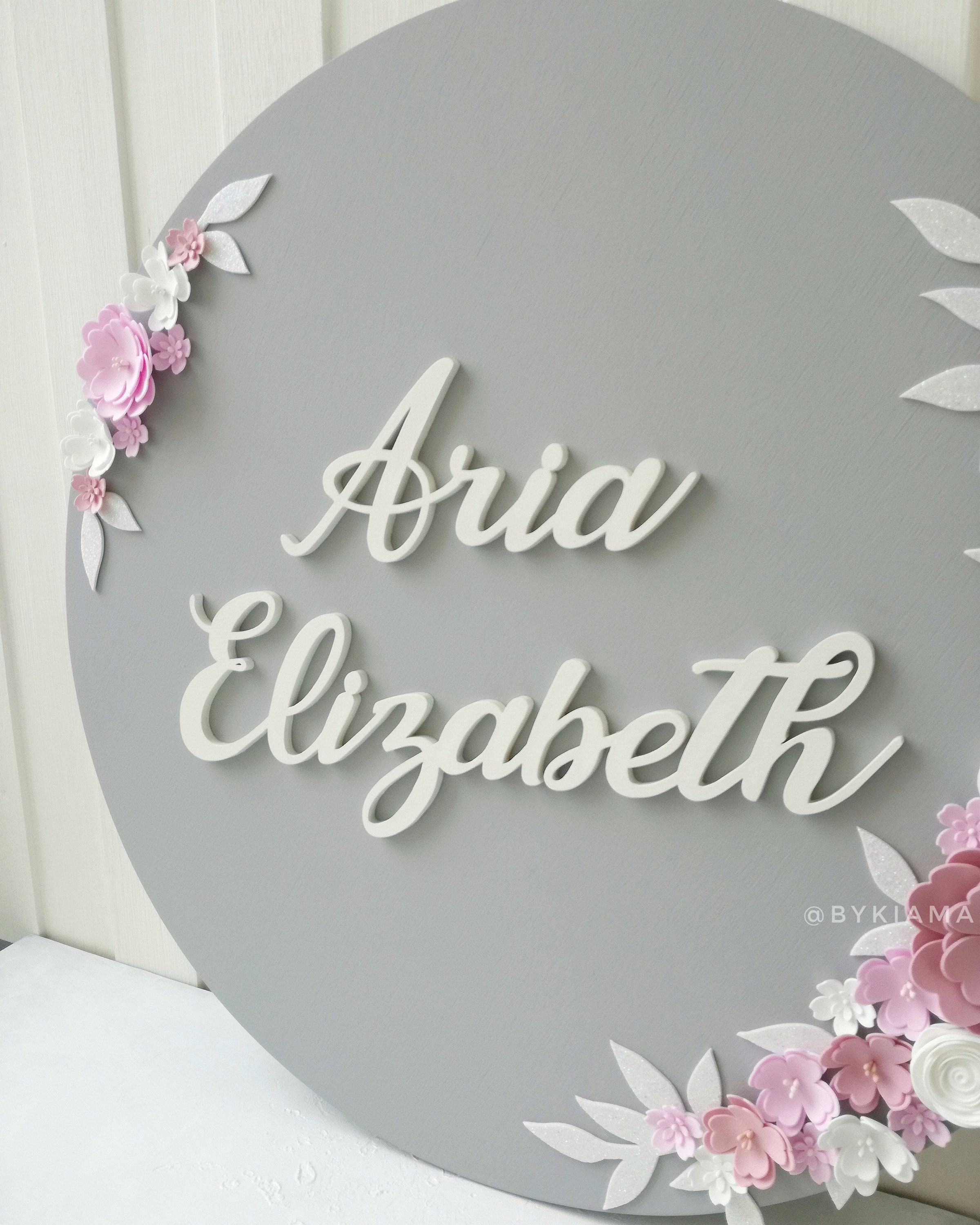 Round Nursery Name Sign Custom Round Baby Name Sign Circle - Etsy