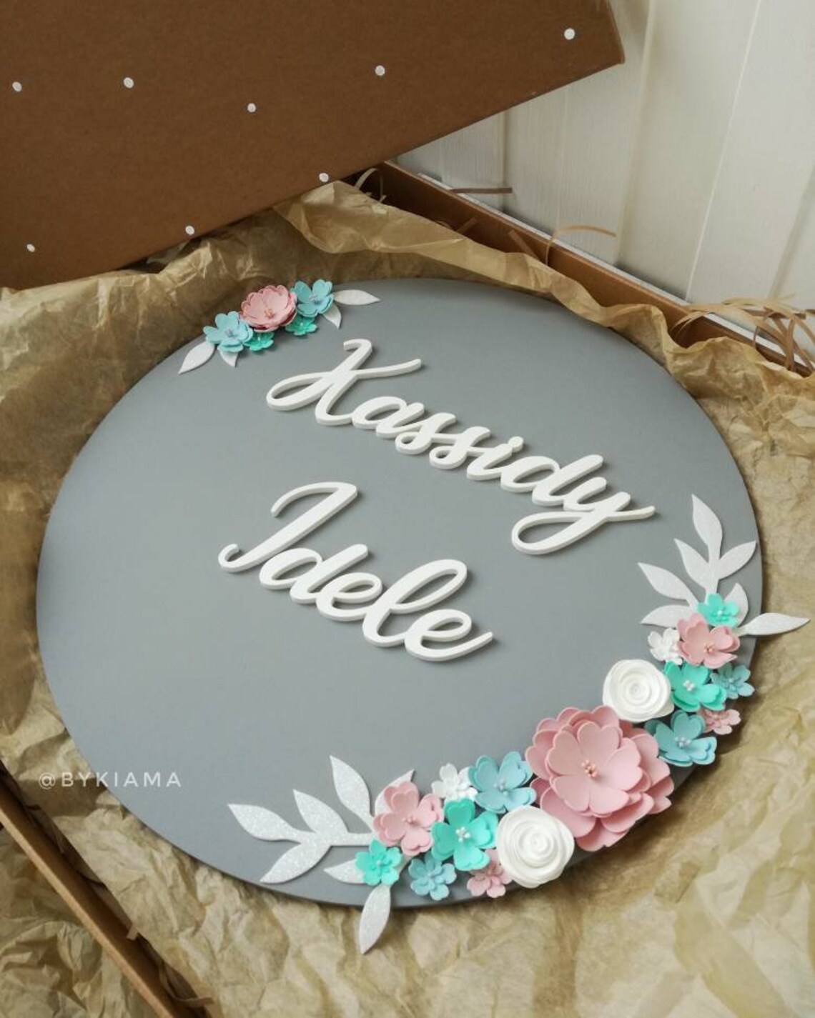 Round nursery sign Round baby name sign Nursery name sign | Etsy