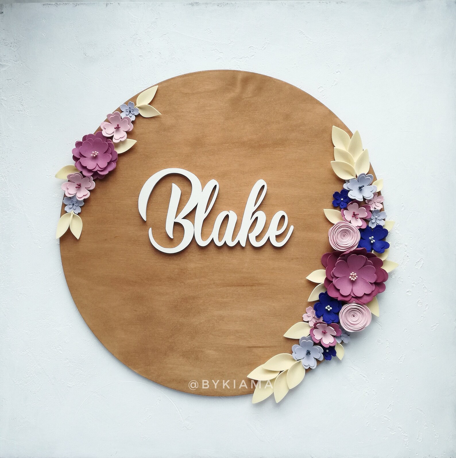 Custom Baby Girl Wooden Circle Name Signs First Middle Baby - Etsy