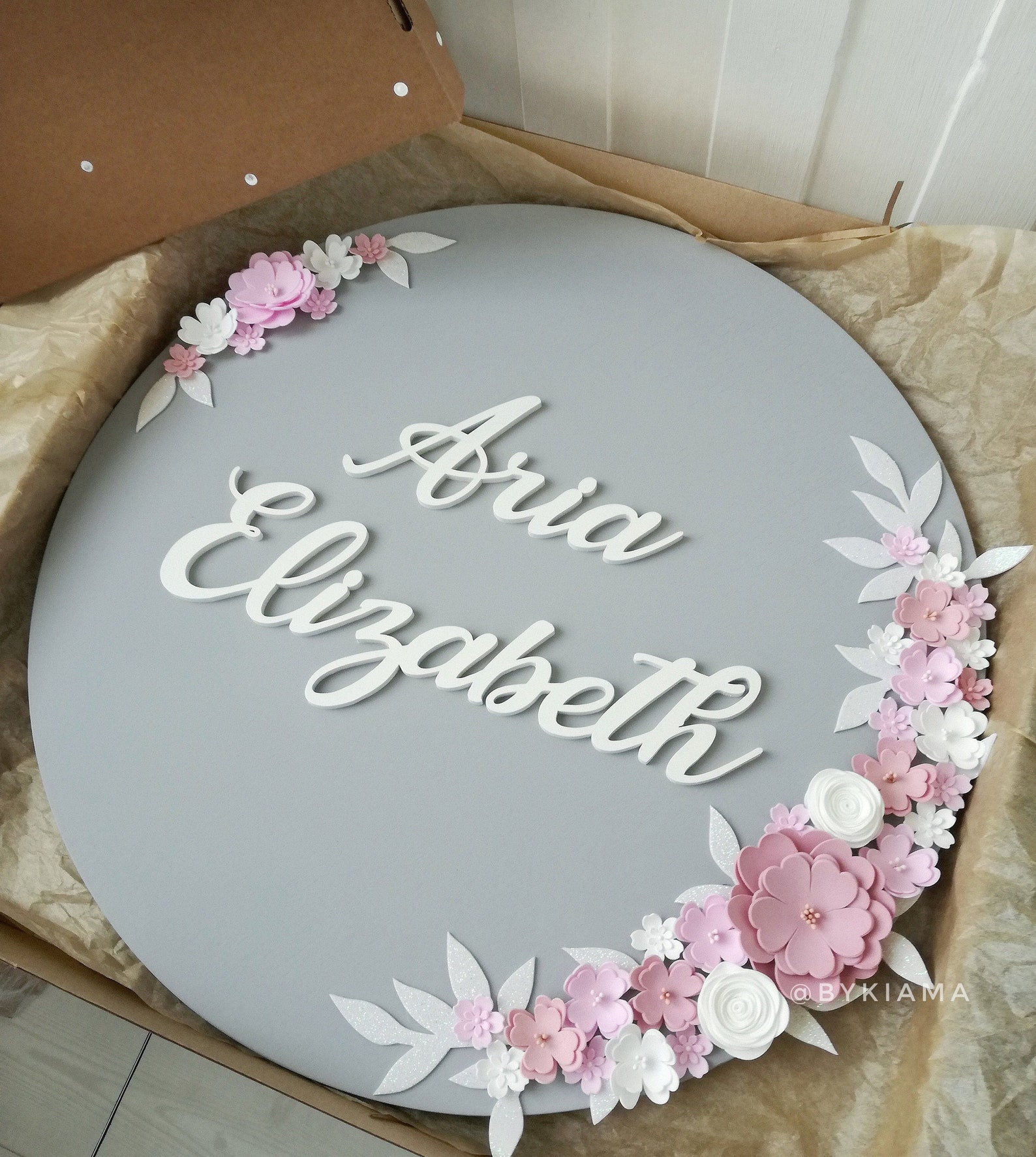 Round Nursery Name Sign Custom Round Baby Name Sign Circle - Etsy