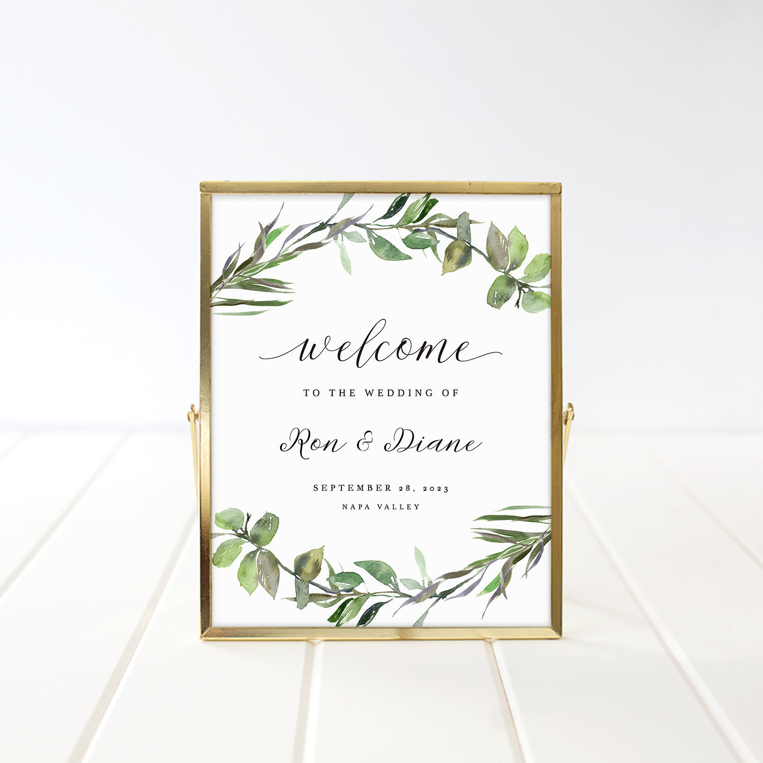 Greenery Welcome Wedding Sign Welcome Wedding Printable - Etsy