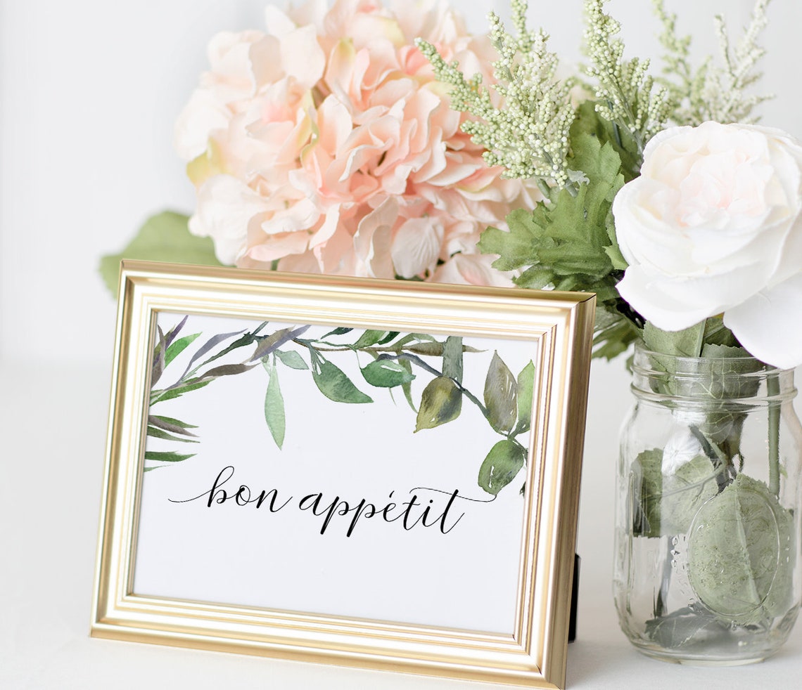 Greenery Buffet Label Template Printable Buffet Food Sign | Etsy Canada