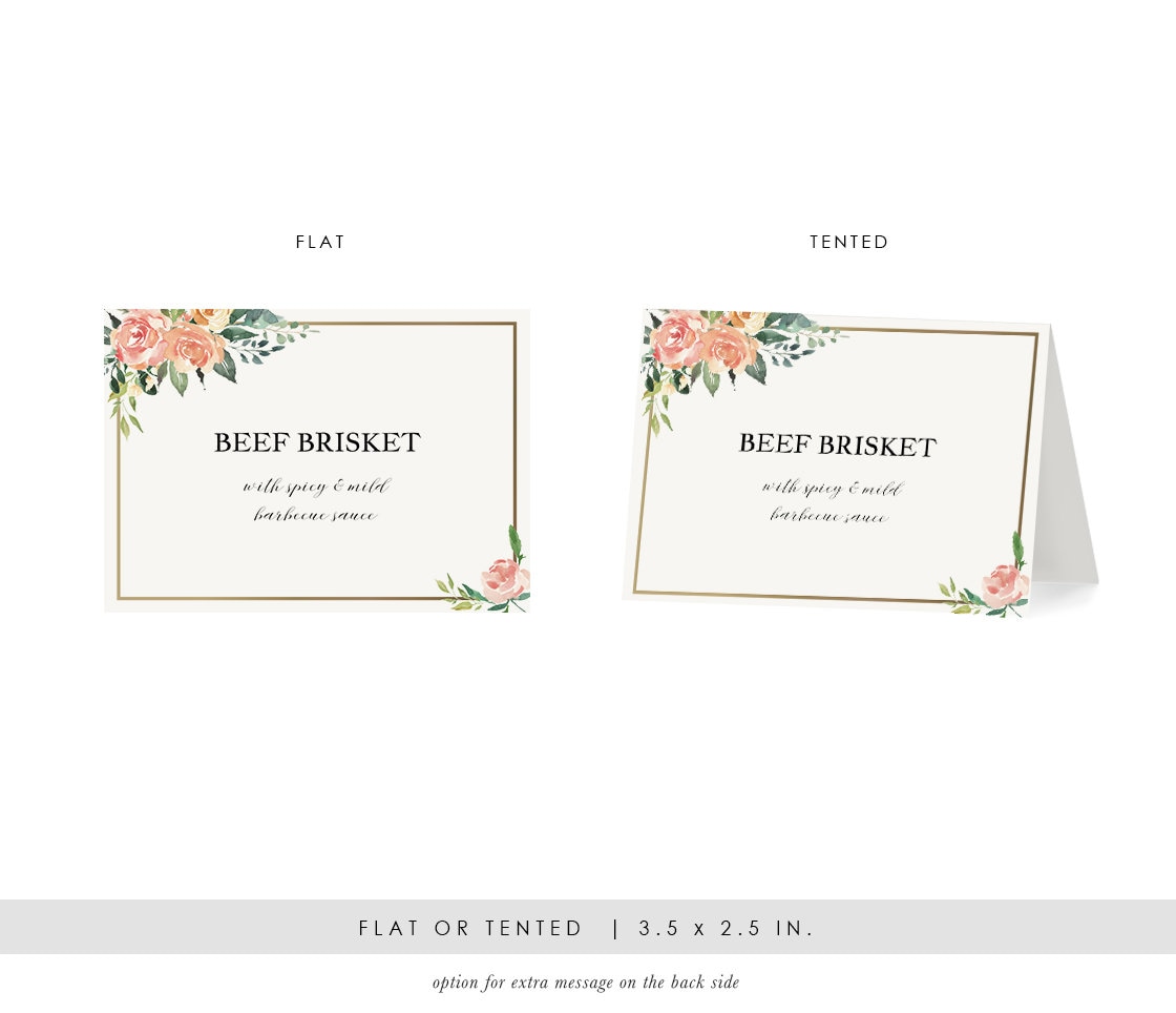 Modern Floral Buffet Label Template Printable Buffet Food | Etsy