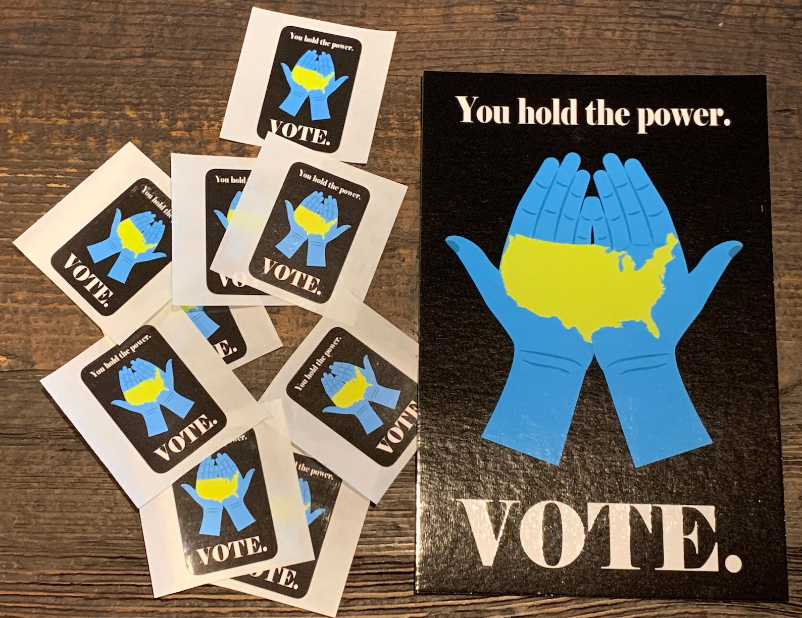 You Hold the Power. VOTE! Stickers for Postcard to Voters! Set of 25 - Etsy
