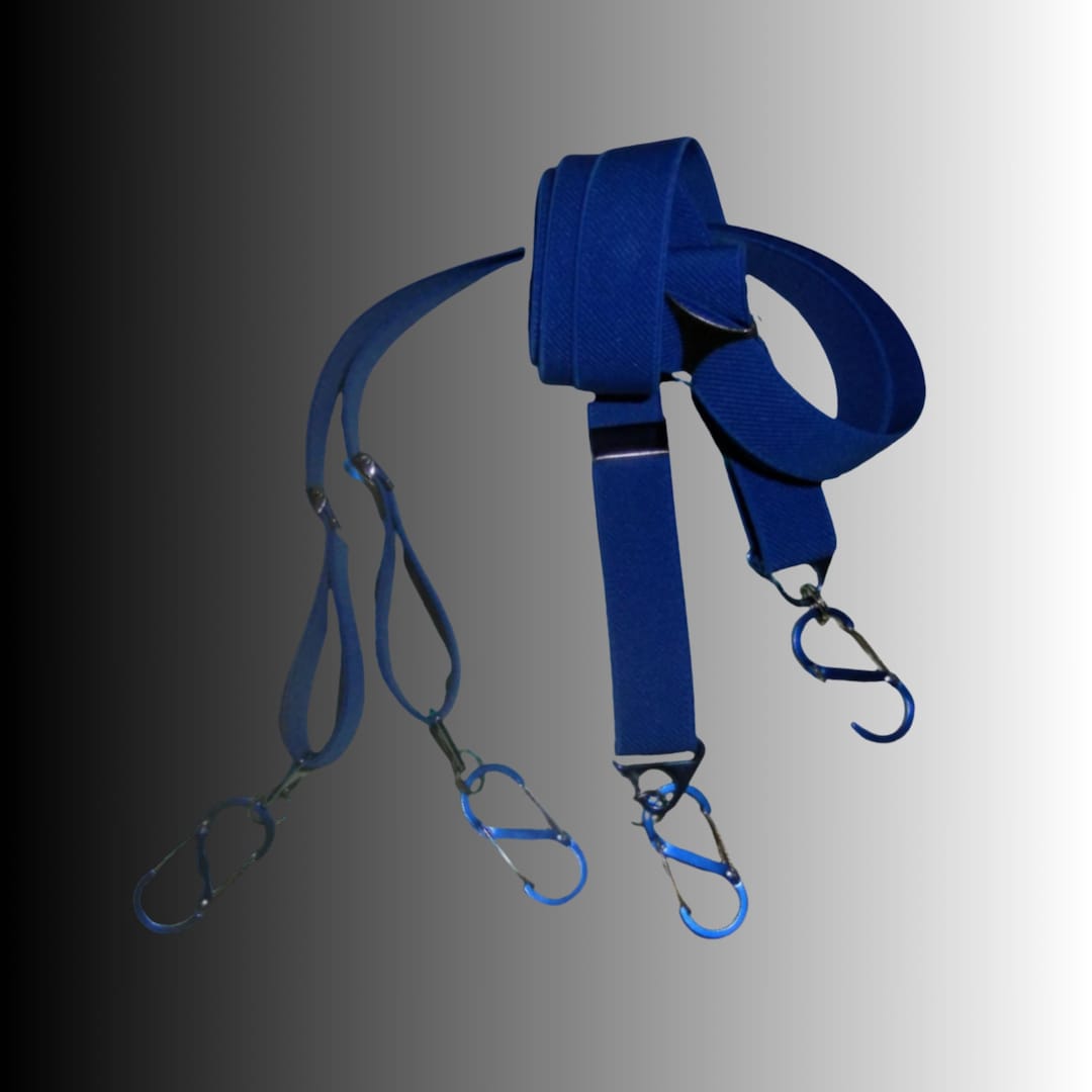 X-shaped Suspenders in Royal Blue, With 4 Adjusters, 4 Triangles, 4 ...