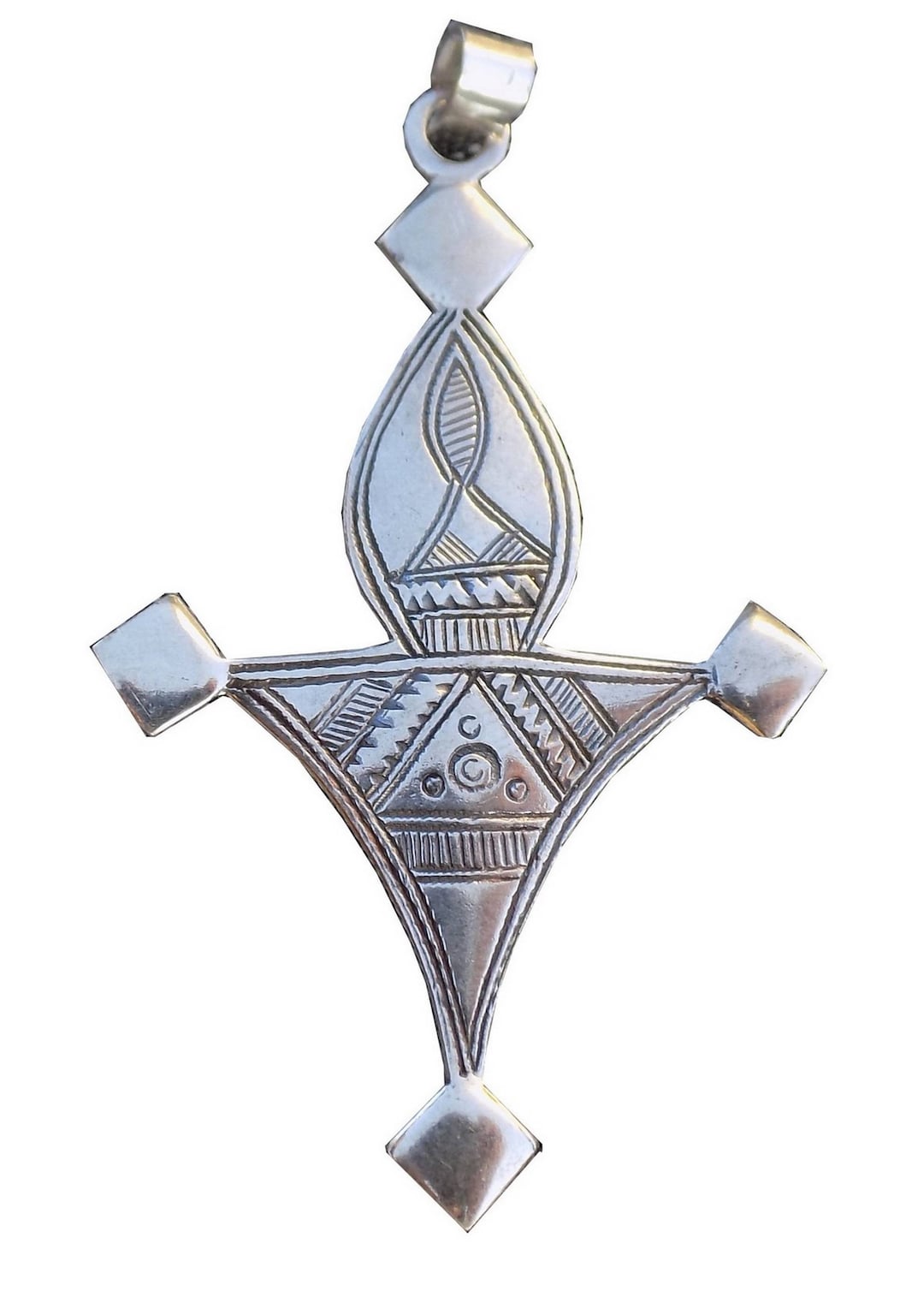 Southern Tuareg Cross of Agadez bagzan in Solid Silver Stamped 925 With ...