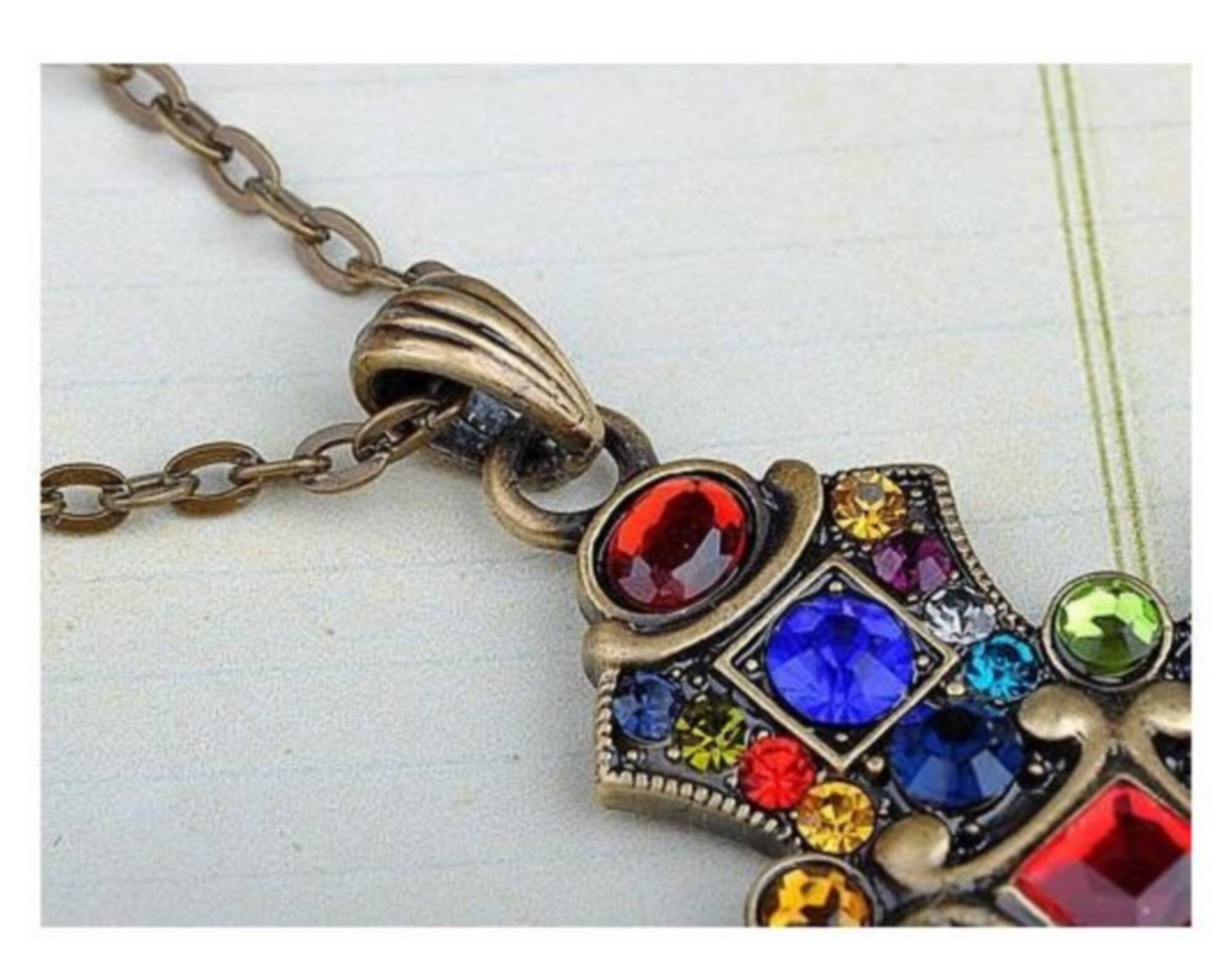 Large Medieval-inspired Pectoral Cross With Crystals and Chain - Etsy