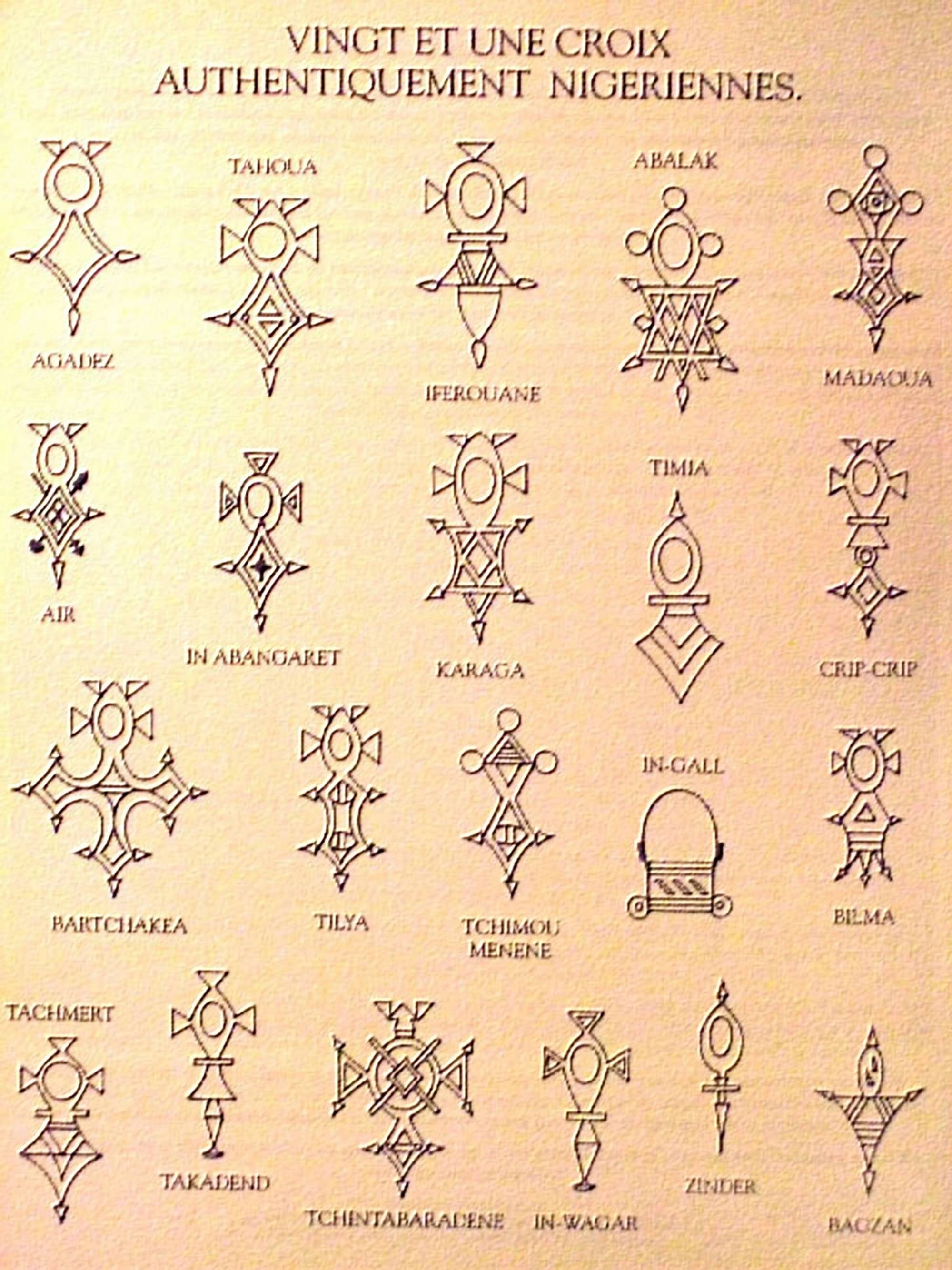 Großes Kreuz des Südens Touareg Agadés Iférouane1 aus massivem Silber ...