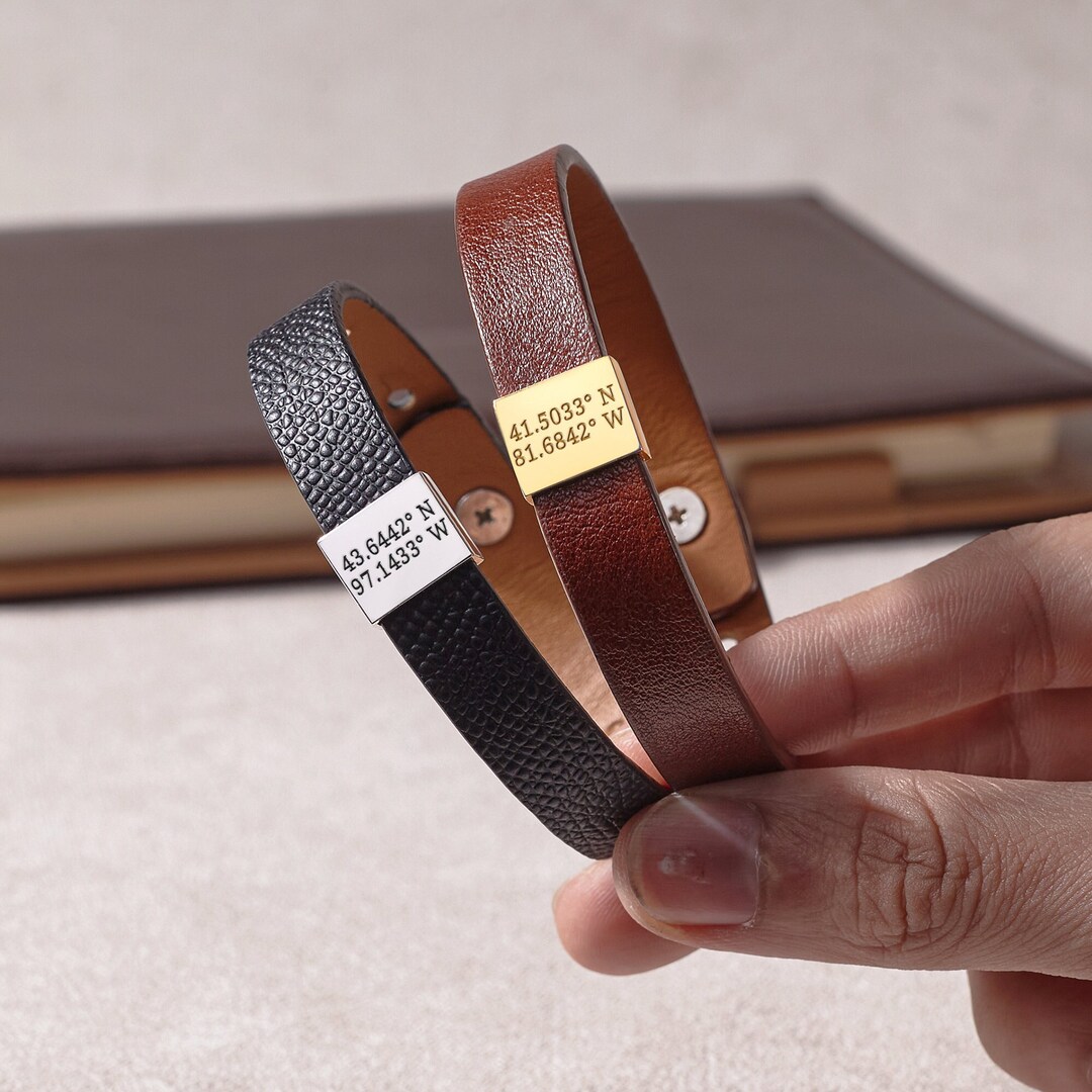 Coordinate Bracelet Men, Graduation Gift for Son, Custom Gift for Men ...