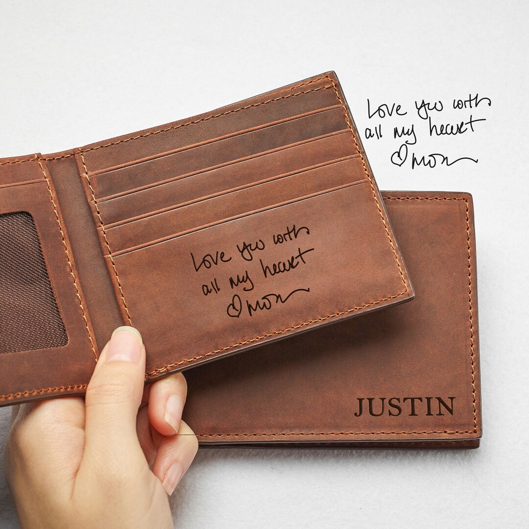 Wallet for Men, Genuine Leather Wallet, Gift for Him, Personalized ...