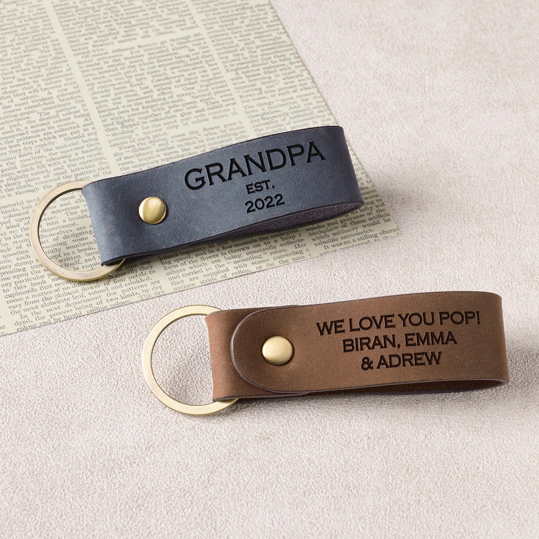 New Grandpa Keychain, Grandpa Gift, Grandpa Established, Keychain for ...