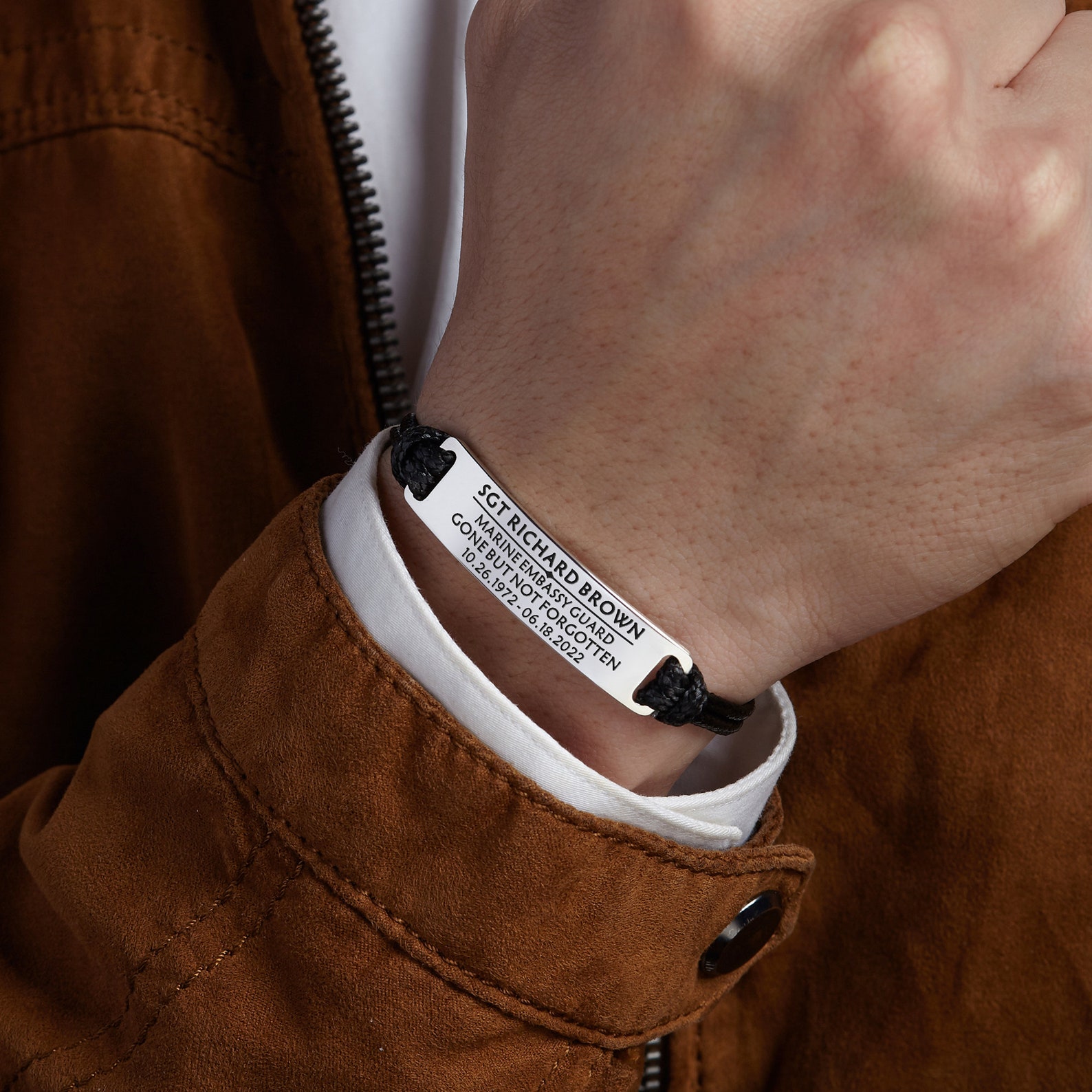 Fallen Soldier Bracelet Military Memorial Bracelet Engraved - Etsy