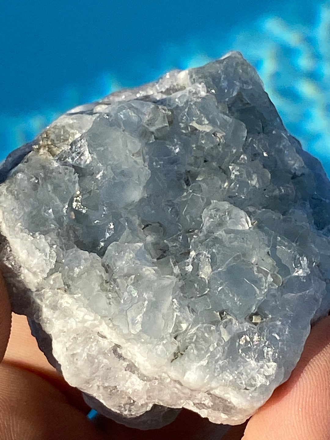 Sparkly Double Sided Icy Blue Fluorite Specimen Ice Blue Cubic Fluorite ...