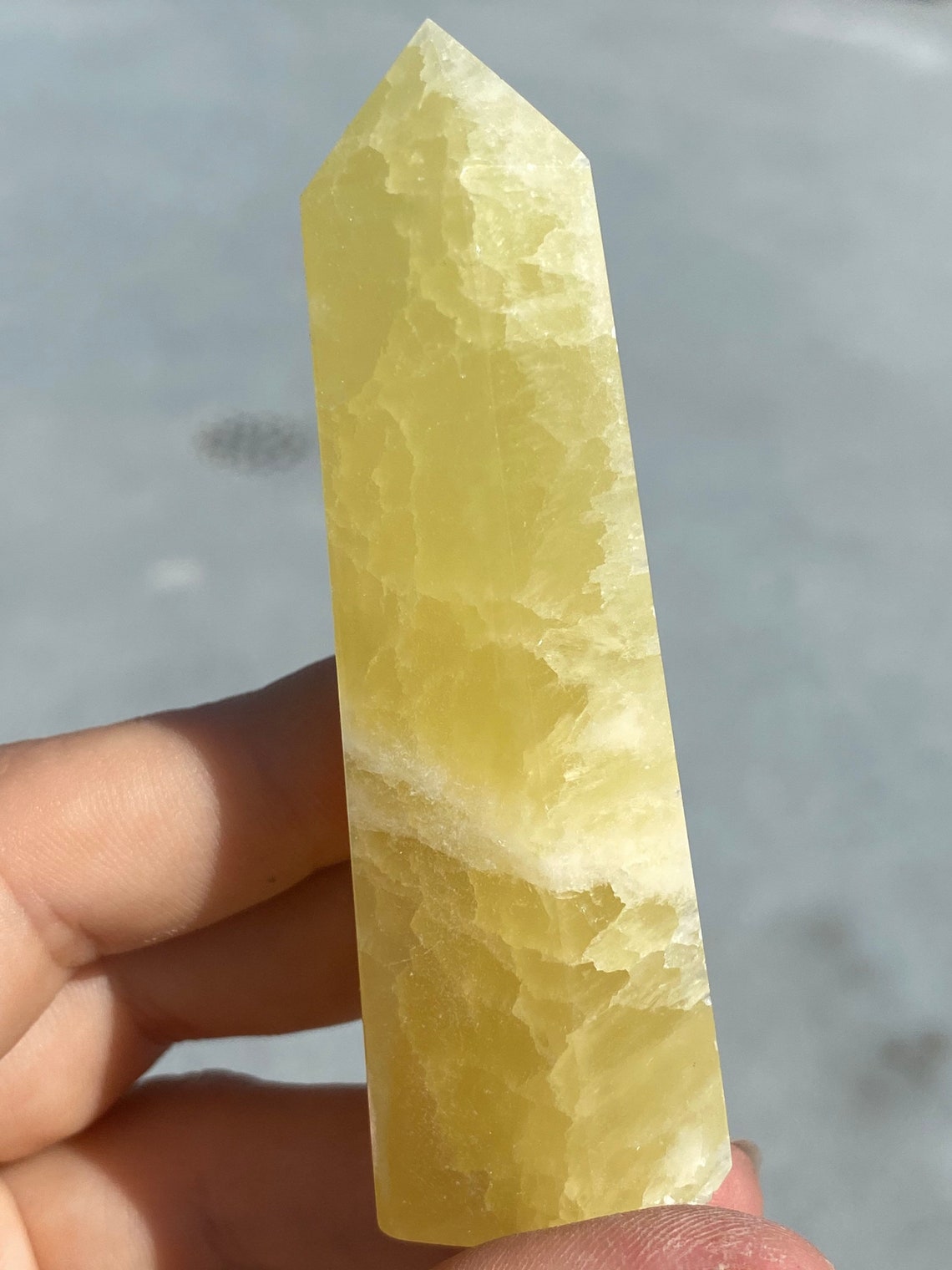 Lemon Calcite Tower New Find Vibrant BRIGHT Yellow Lemon | Etsy
