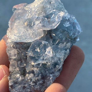 Unique Translucent Icy Ice Blue Cubic Fluorite on Matrix * Light Blue ...