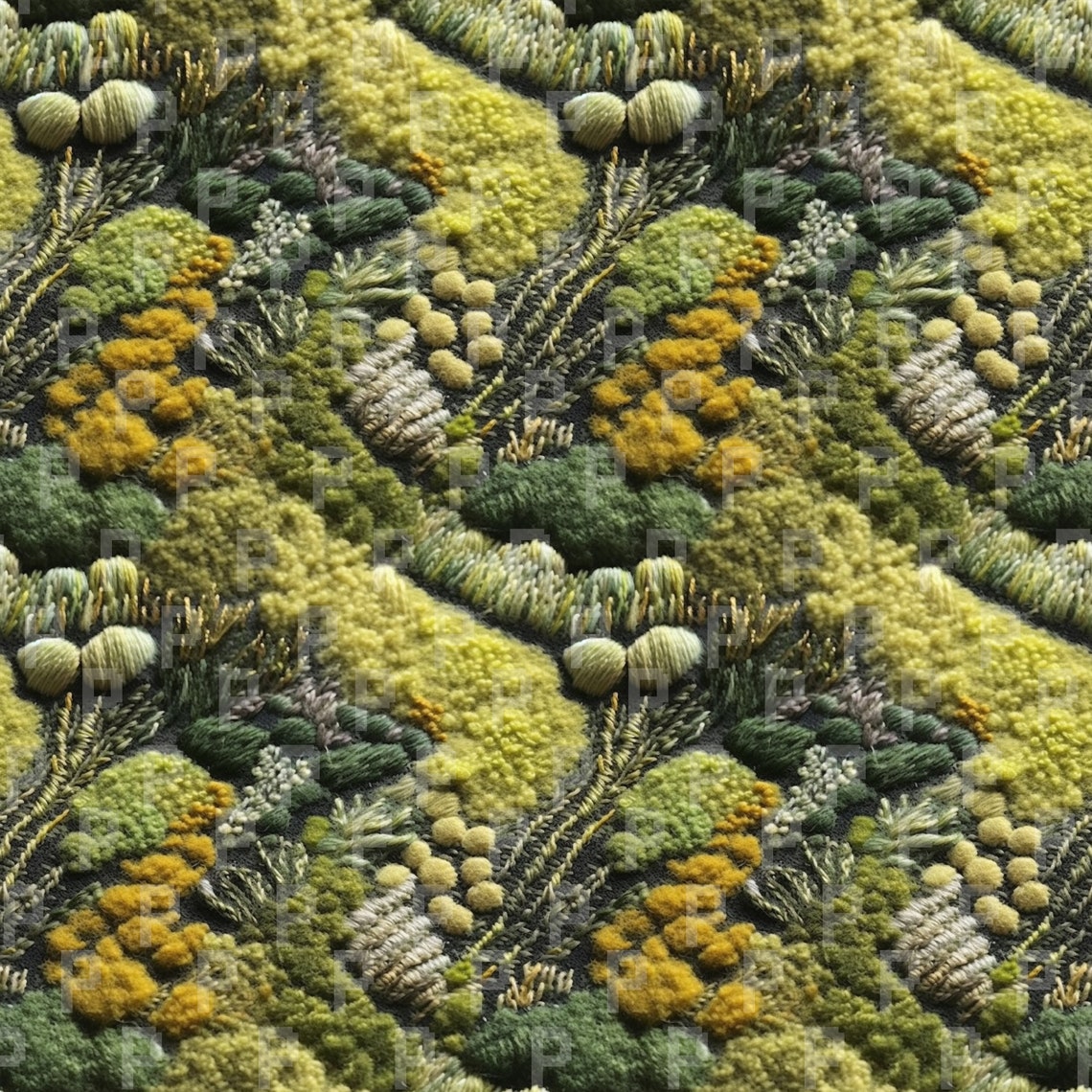 Moss Embroidery Pattern Pack III - Seamless Surface Patterns for ...