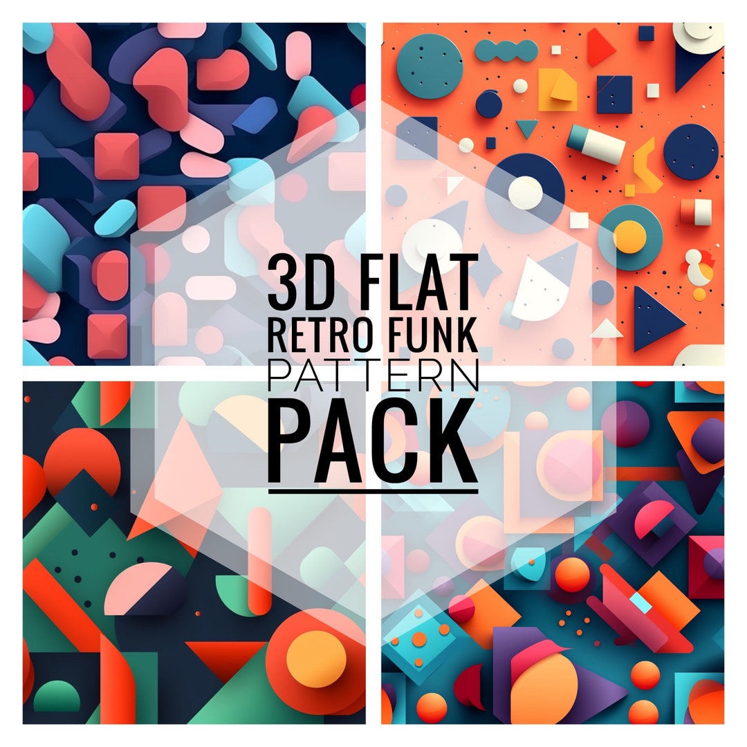 3D Retro Funk Pattern Pack - Seamless Surface Patterns - Etsy