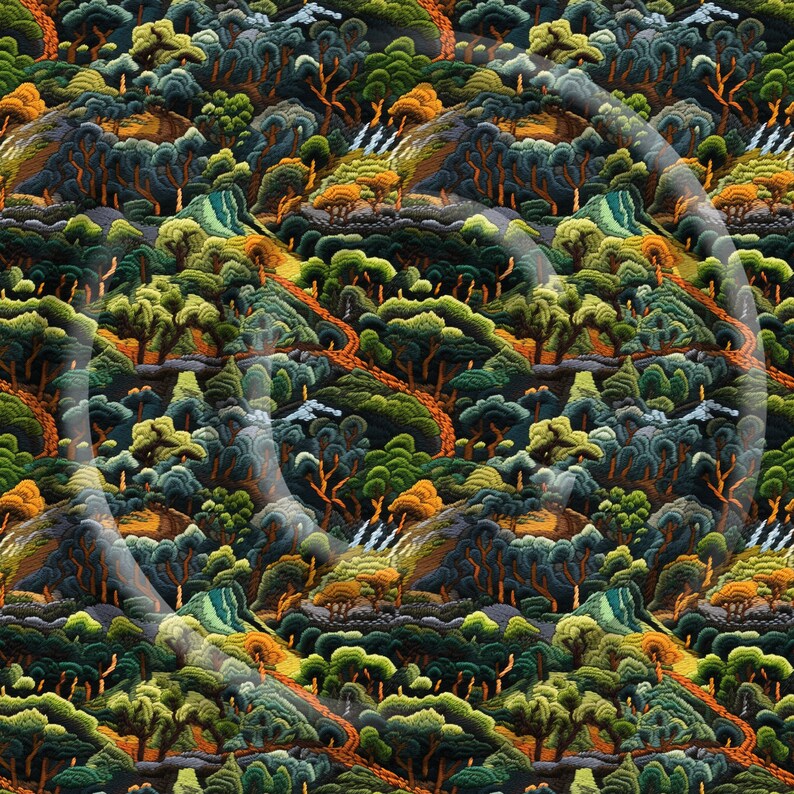 Aerial Forests Embroidery Pattern Pack I - Seamless Surface Patterns ...