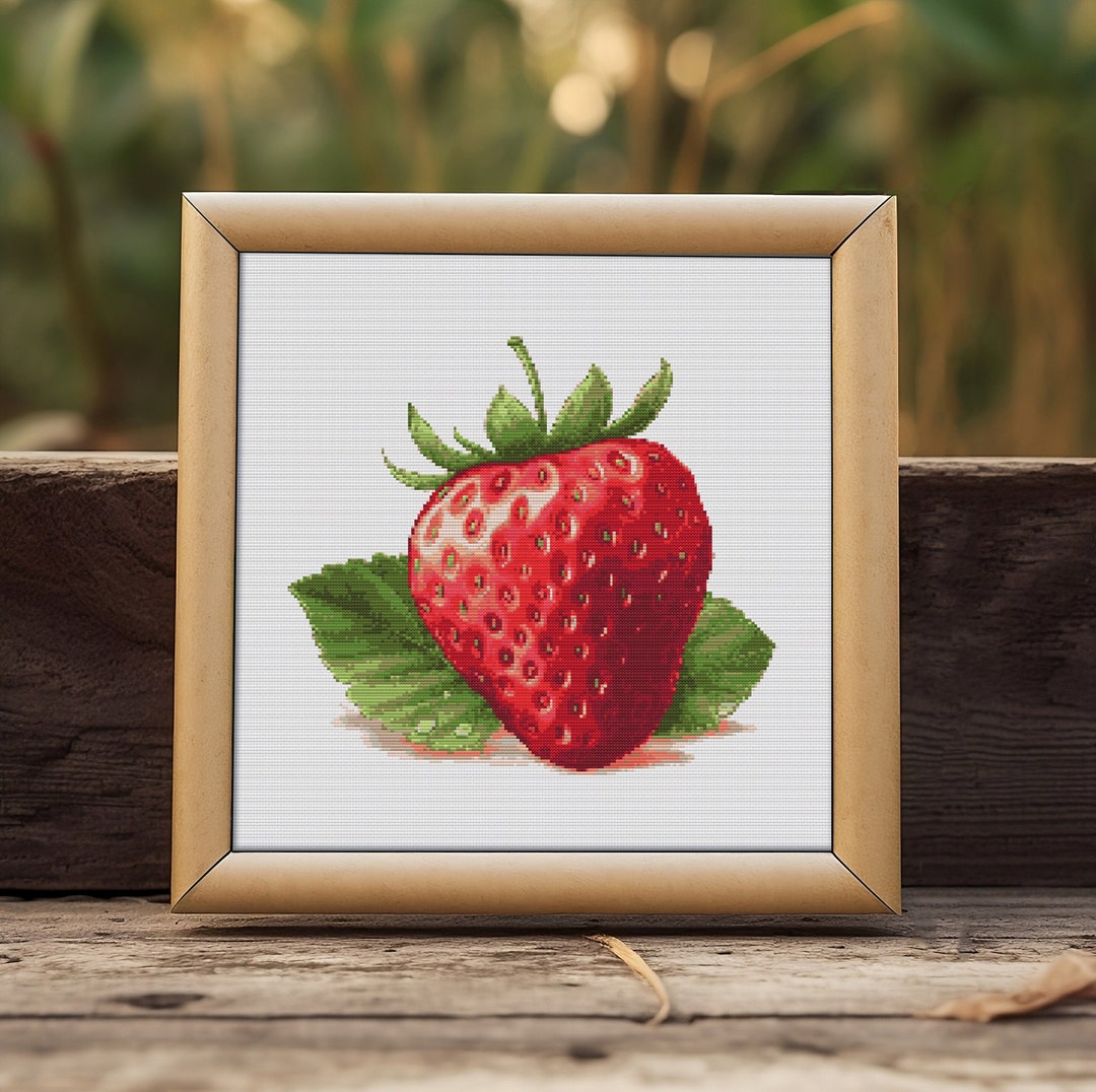 Summer Strawberry Counted Cross Stitching Pattern - 200x200 20 Colors ...
