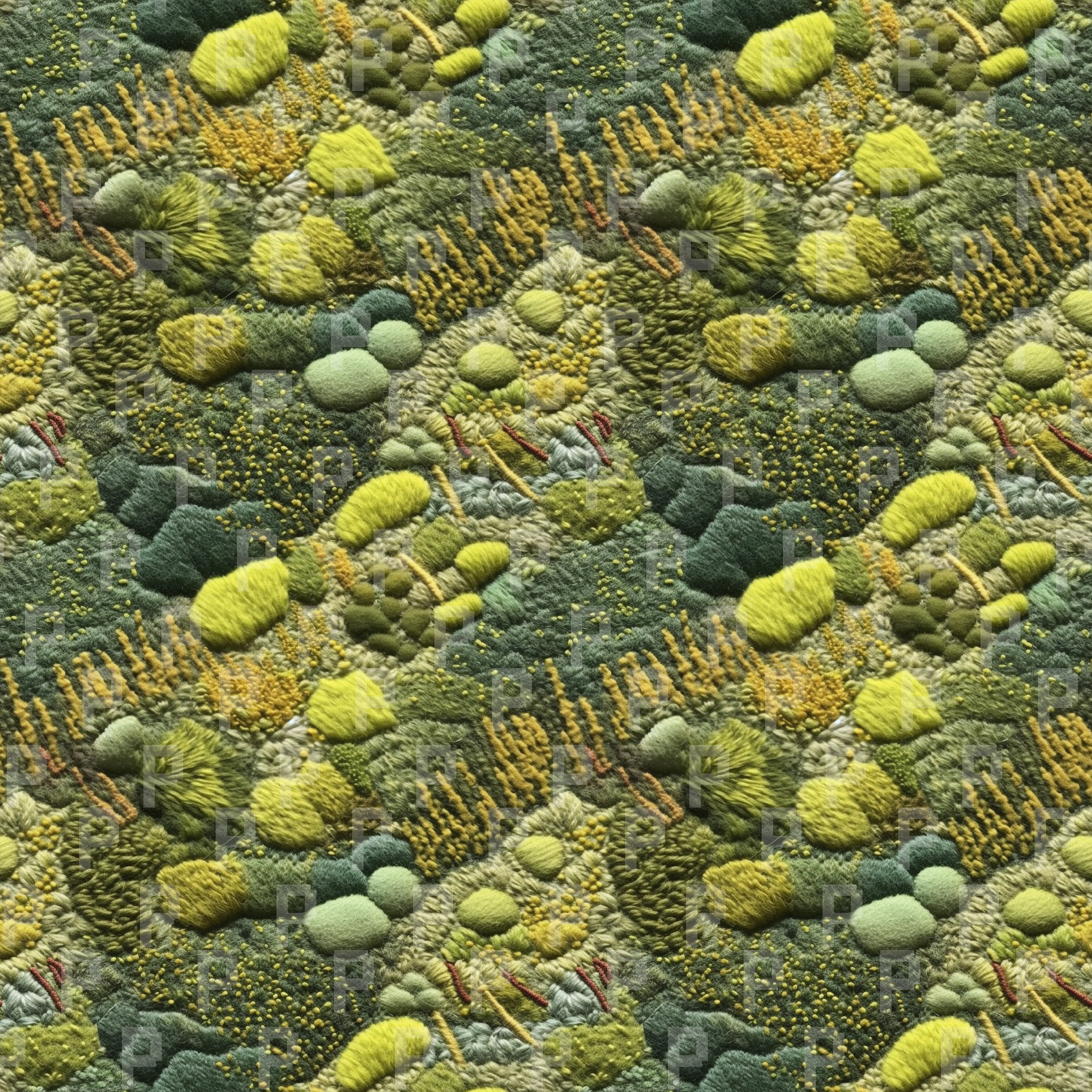 Moss Embroidery Pattern Pack III - Seamless Surface Patterns for ...