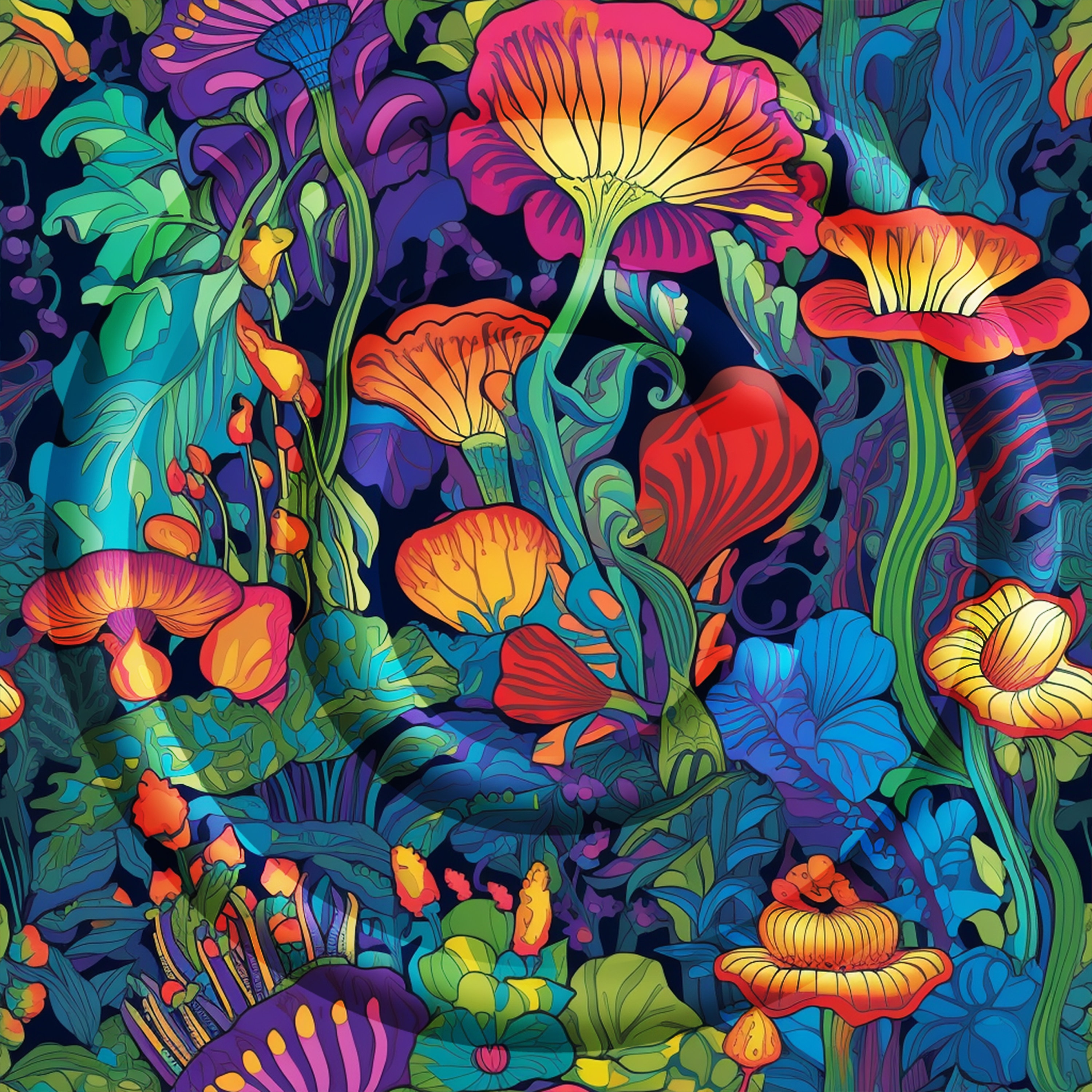 Psychedelic Gardens Mega Pattern Pack Seamless Surface - Etsy