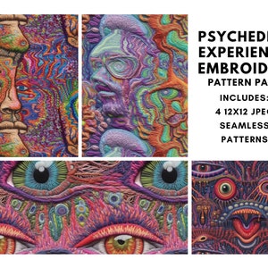 Psychedelic Experiences Embroidery Pattern Pack I - Seamless Surface ...