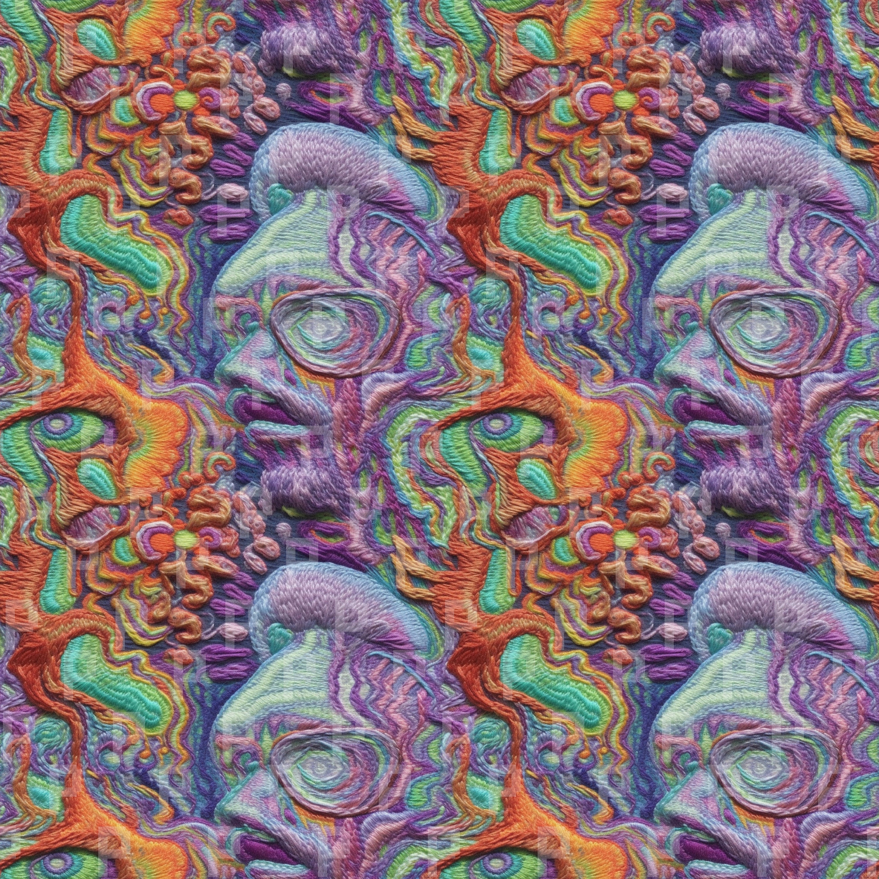 Psychedelic Experiences Embroidery Pattern Pack I - Seamless Surface ...