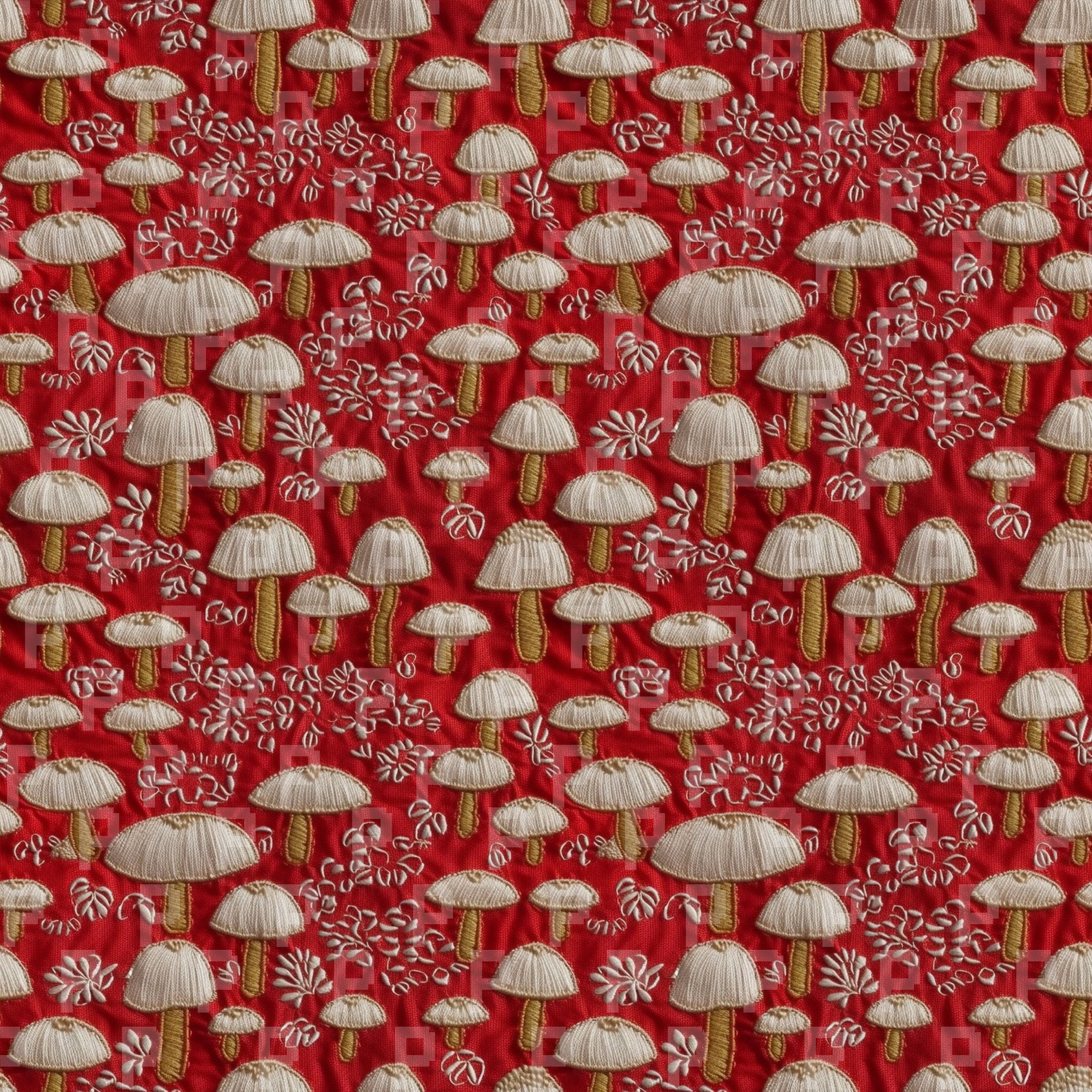 Mushroom Embroidery Pattern Pack VI - Seamless Surface Patterns for ...