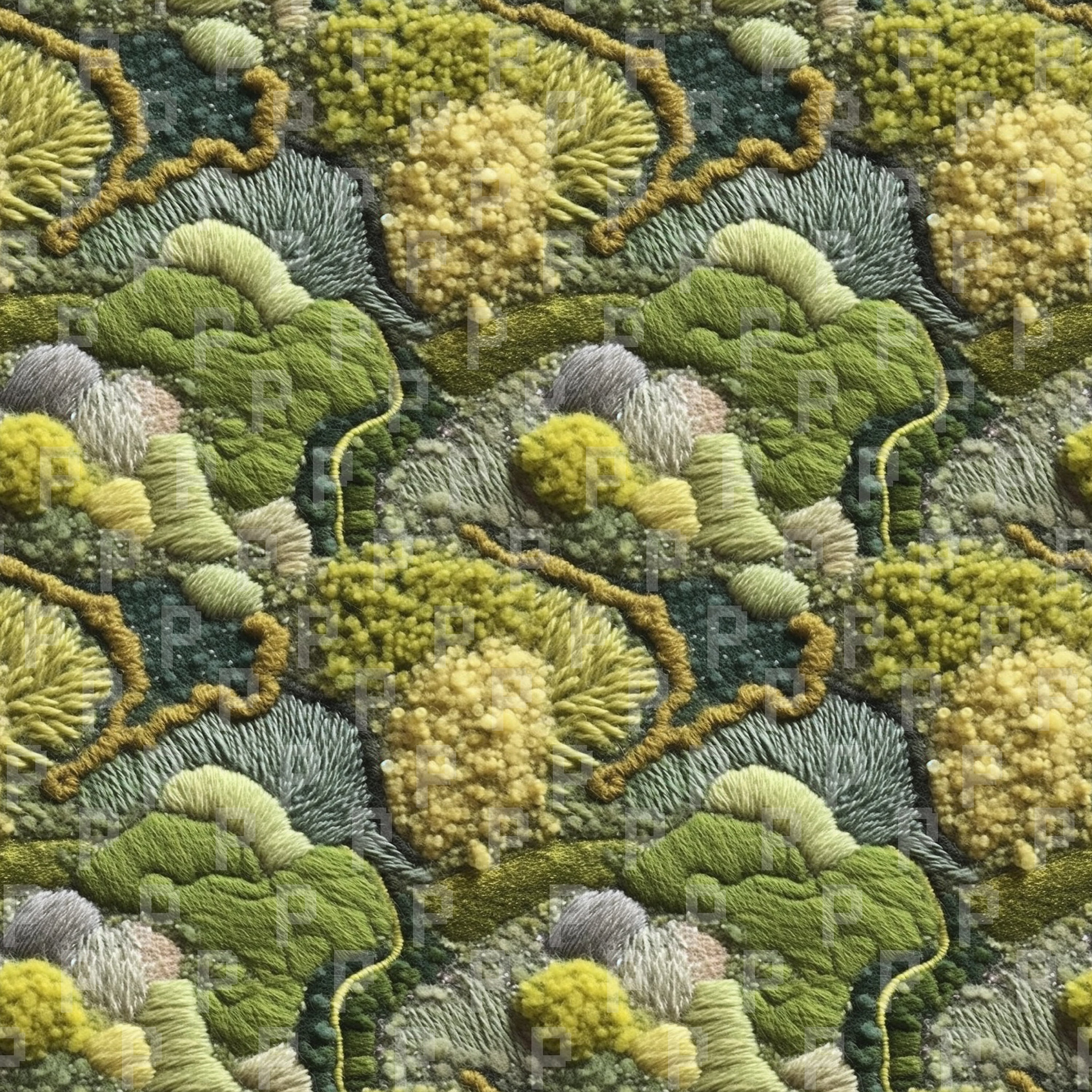 Moss Embroidery Pattern Pack II - Seamless Surface Patterns for ...