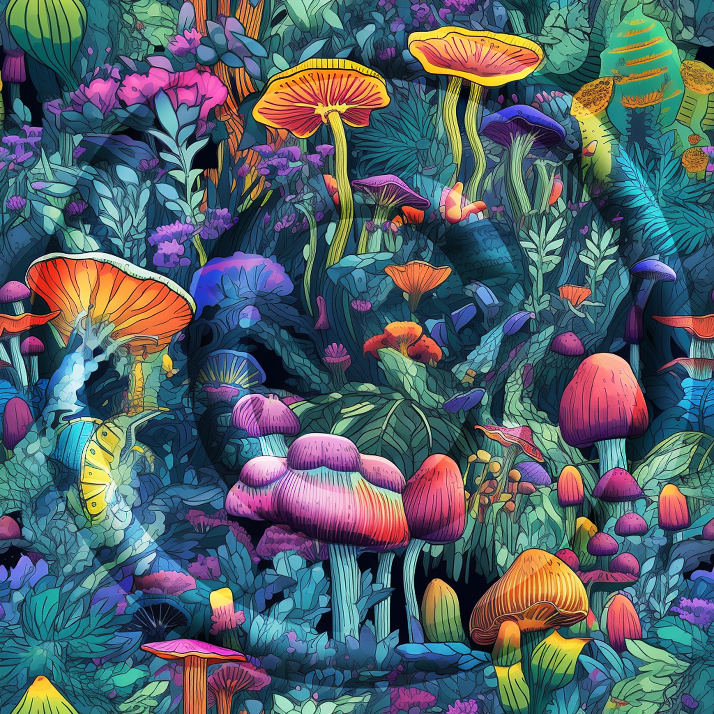 Psychedelic Gardens Mega Pattern Pack Seamless Surface - Etsy