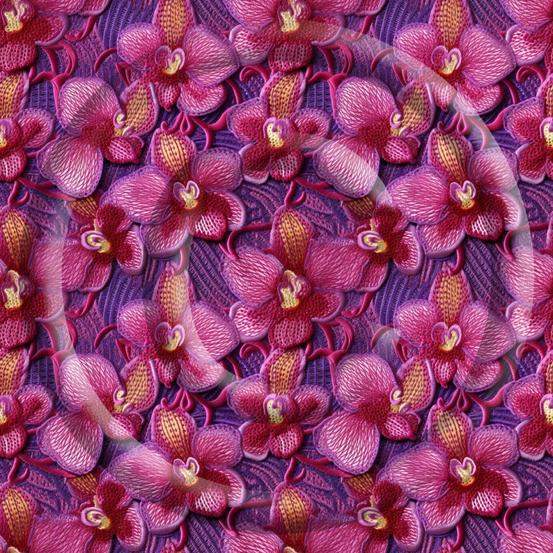 Orchids Embroidery Pattern Pack - Seamless Surface Patterns for ...