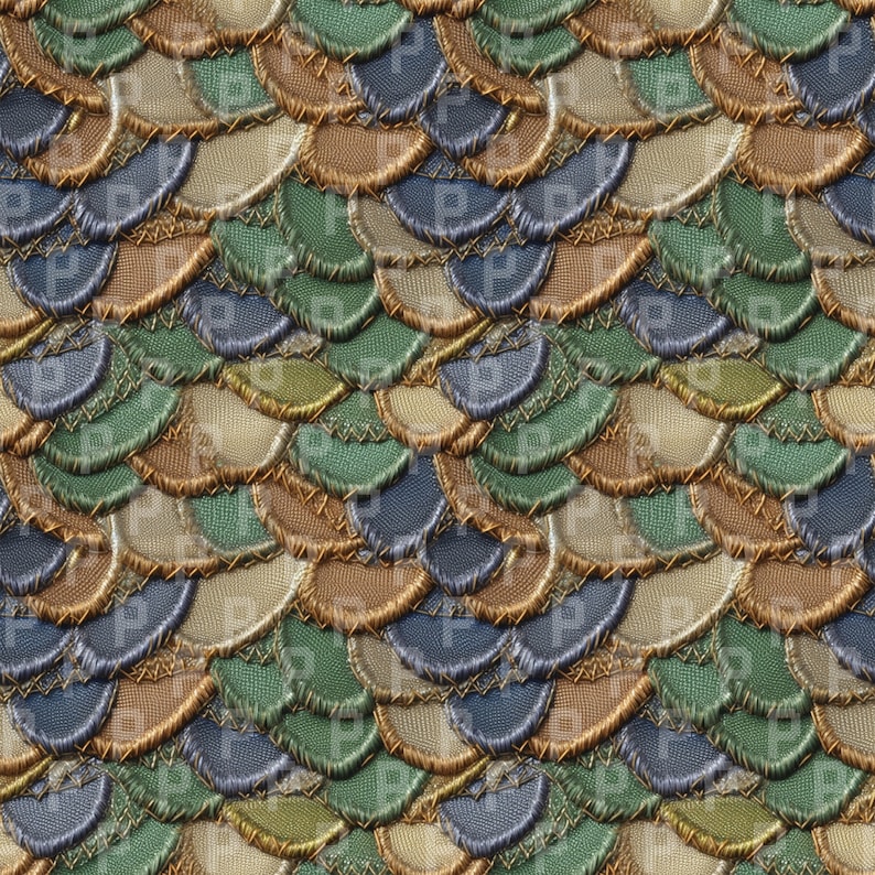 Dragon Scales Embroidery Pattern Pack I - Seamless Surface Patterns for ...
