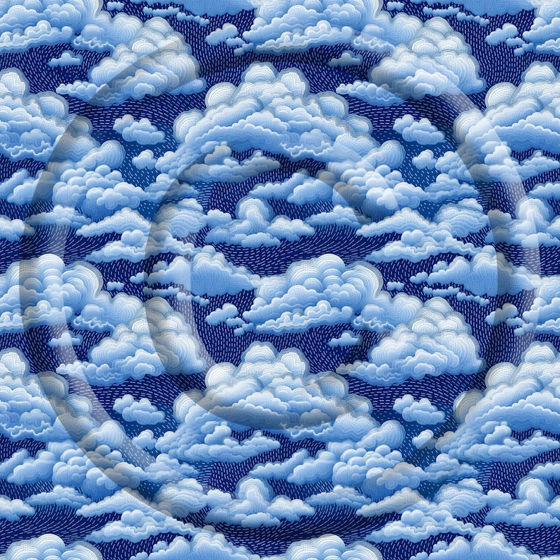 Clouds Embroidery Pattern Pack II - Seamless Surface Patterns for ...