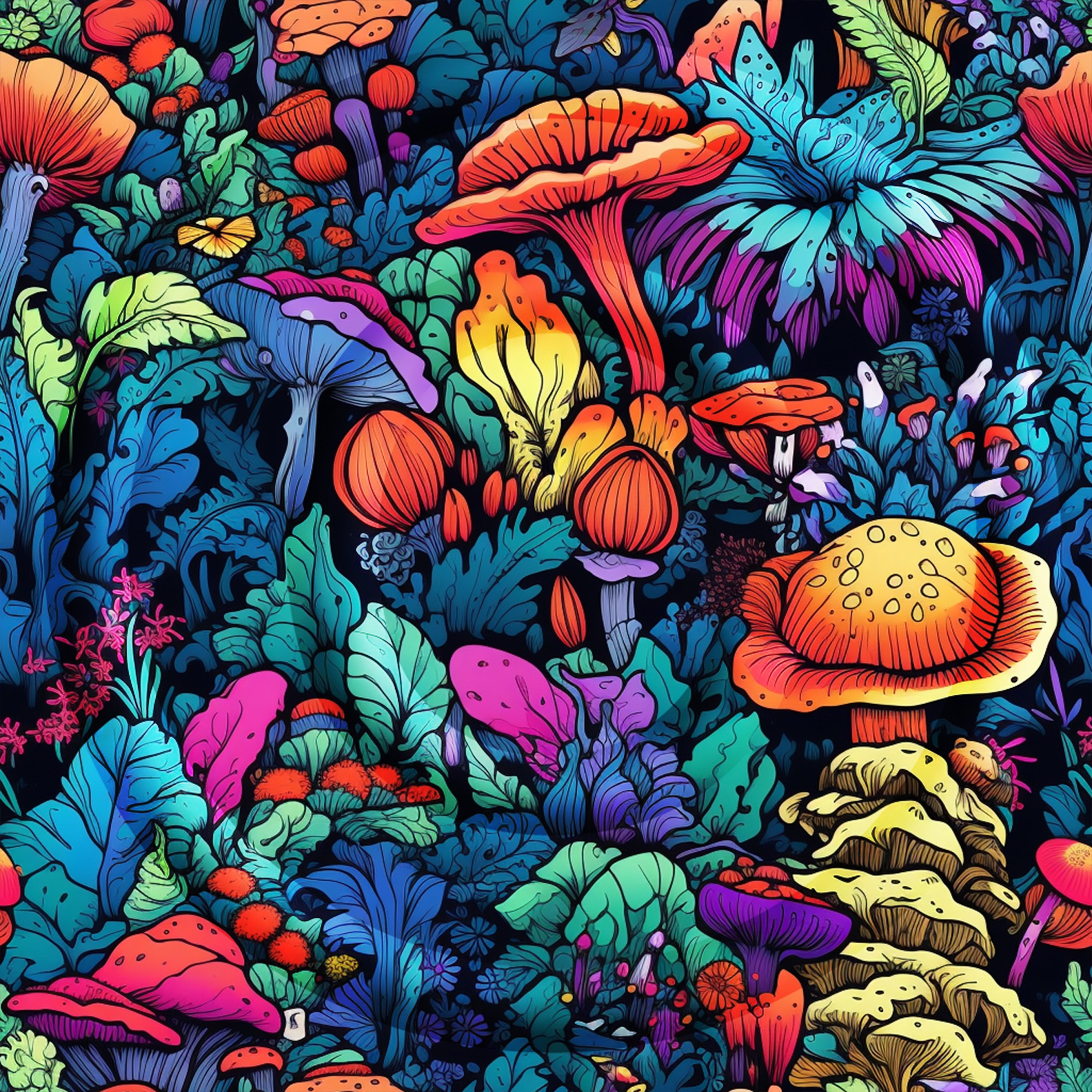 Psychedelic Gardens Mega Pattern Pack Seamless Surface - Etsy