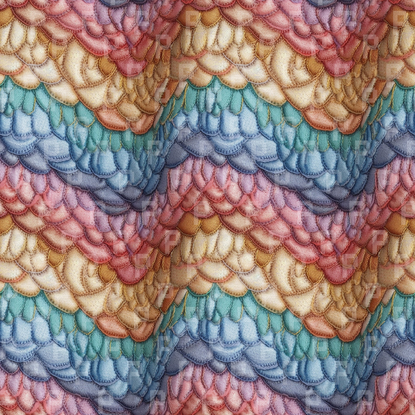 Dragon Scales Embroidery Pattern Pack I Seamless Surface Patterns for ...