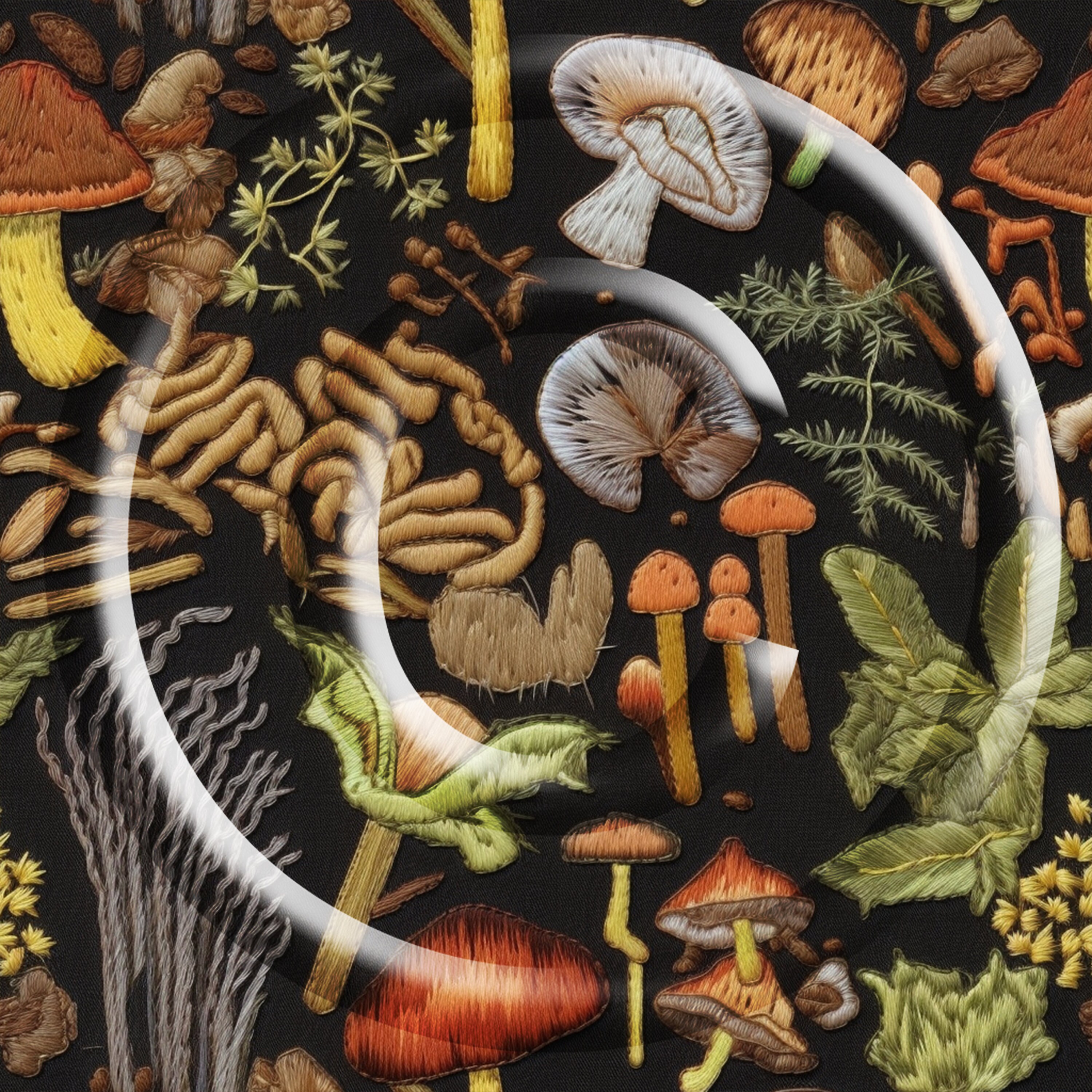 Mushroom Embroidery Pattern Pack II - Seamless Surface Patterns for ...