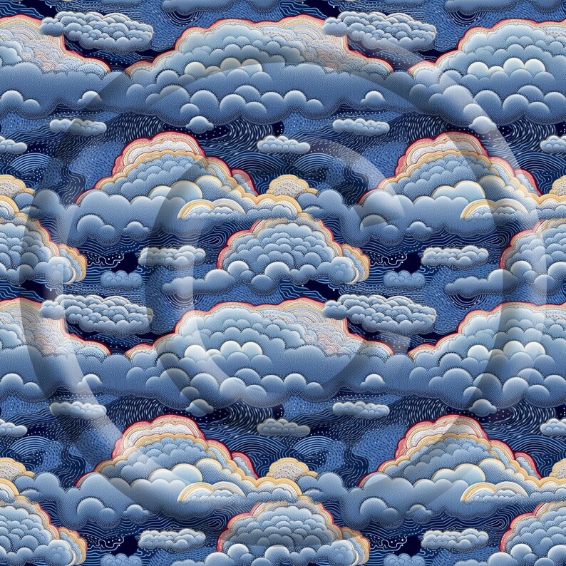 Clouds Embroidery Pattern Pack II - Seamless Surface Patterns for ...